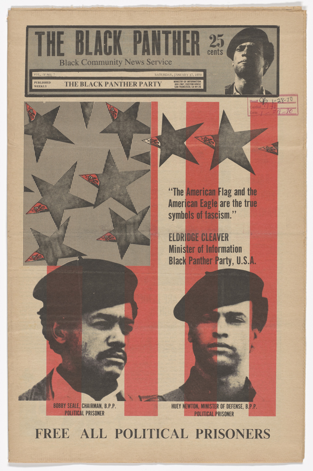 Emory Douglas. The Black Panther Newspaper, vol. 4, no. 7 (American ...