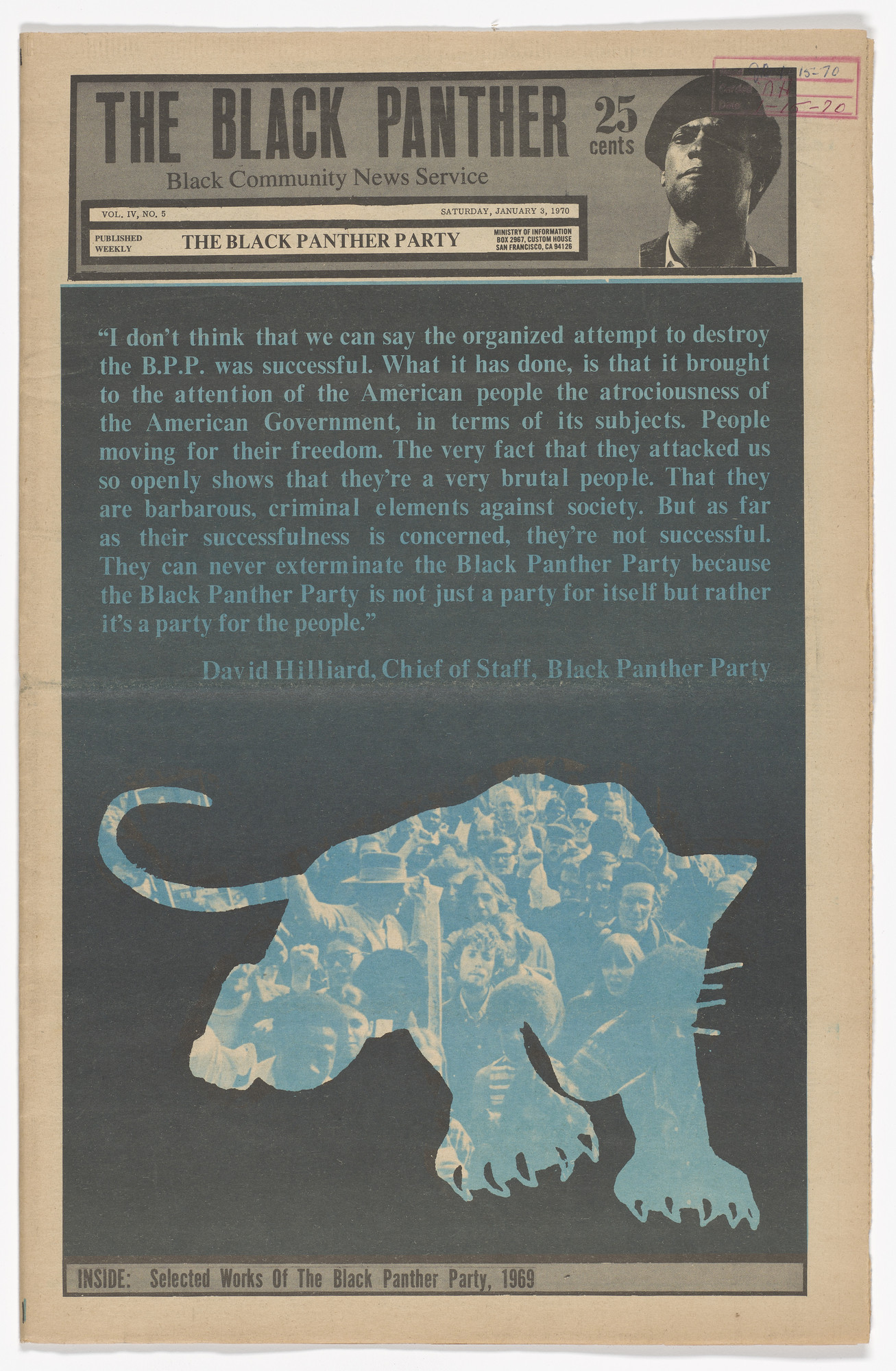 Emory Douglas. The Black Panther Newspaper, vol. 4, no. 5 (Selected ...