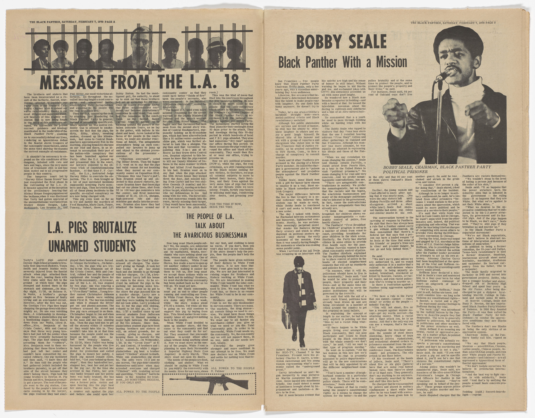 Emory Douglas. The Black Panther Newspaper, vol. 4, no. 9 (Judge ...