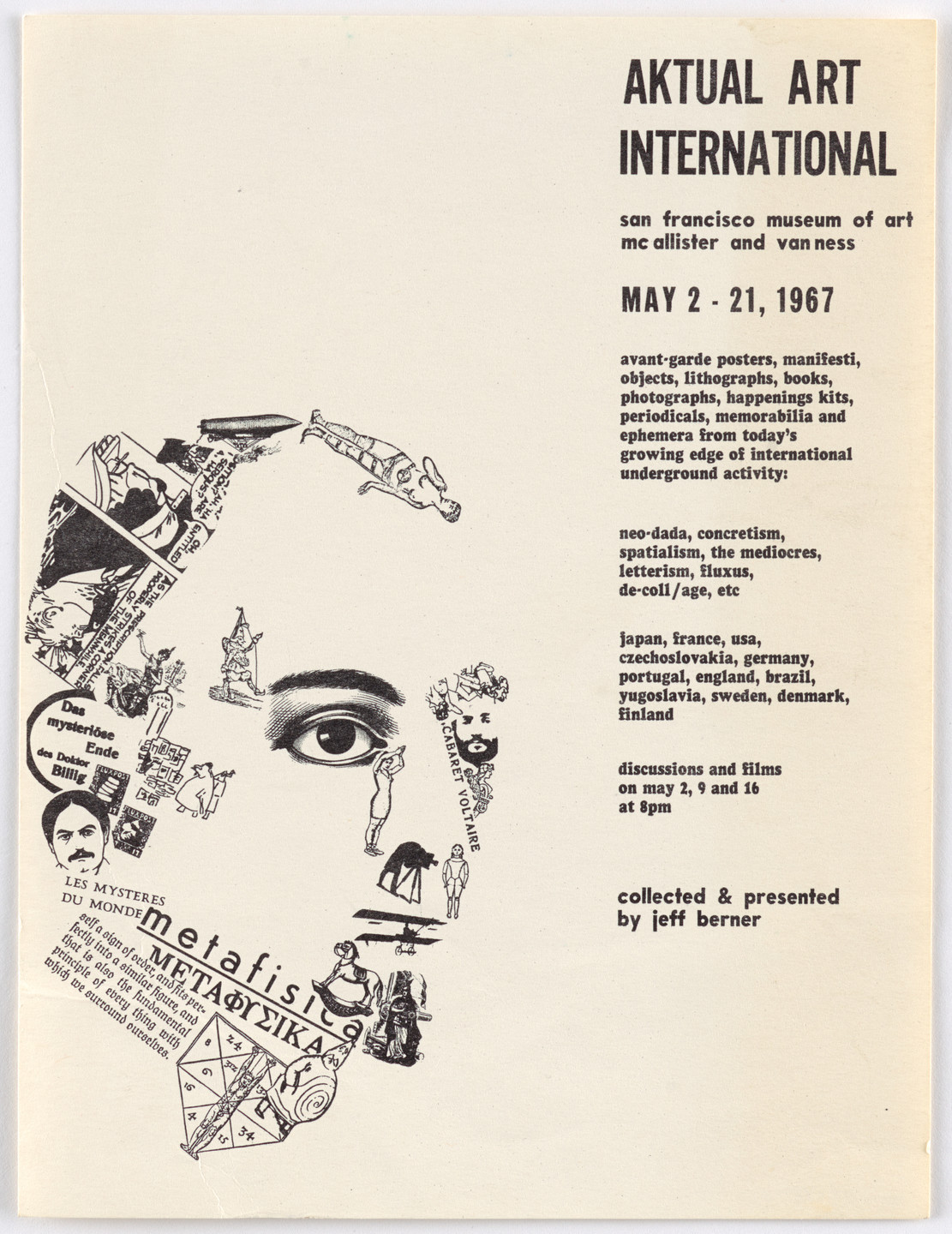 Jeff Berner. Flyer for Aktual Art International, San Francisco Museum ...