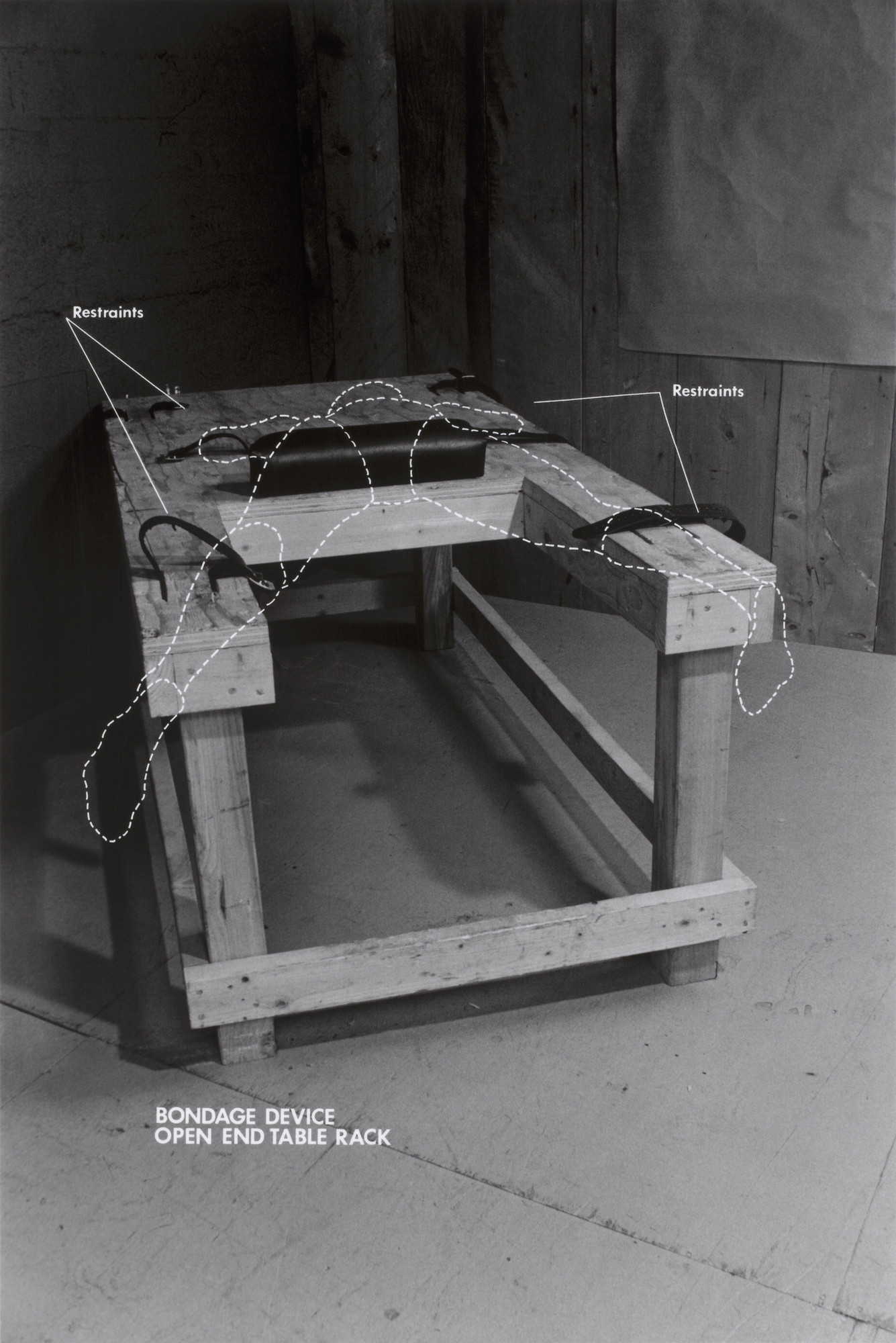 Hal Fischer. Bondage Device: Open End Table Rack. 1977 | MoMA