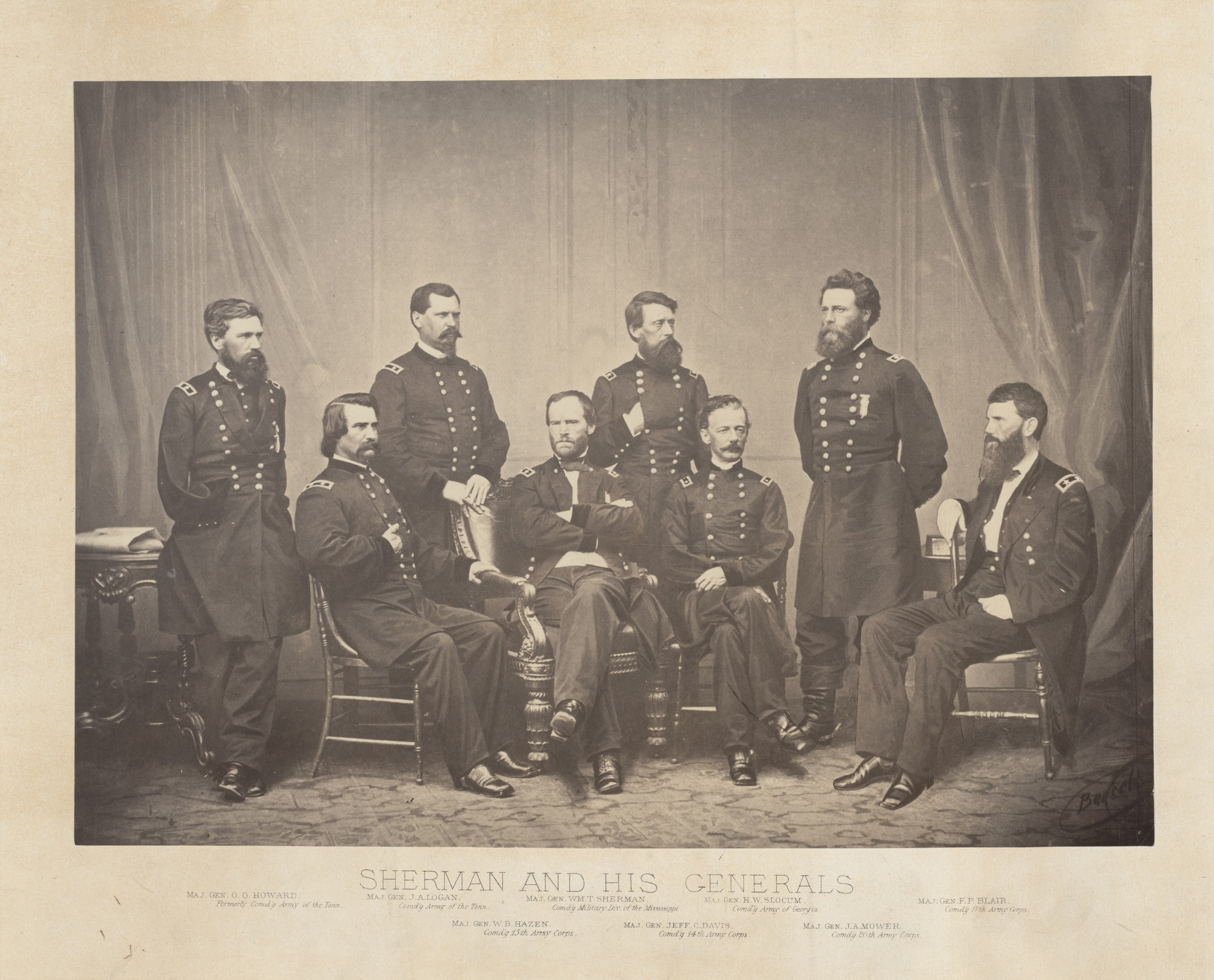 George N. Barnard. Sherman and his Generals from the album Photographic ...