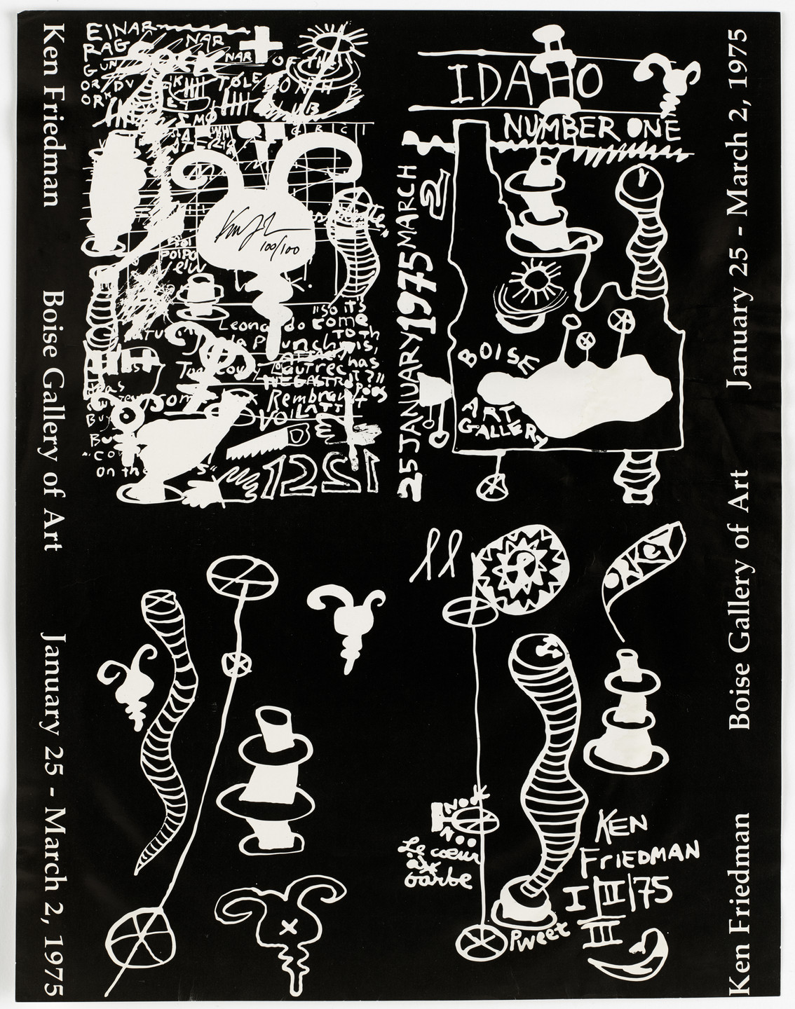 Ken Friedman. Poster for Ken Friedman, Boise Gallery of Art, Boise ...
