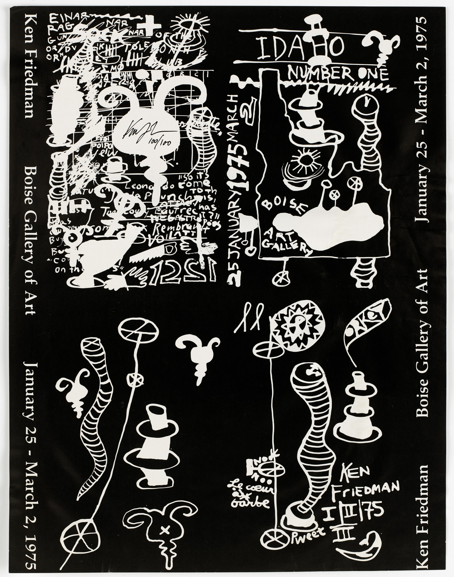 Ken Friedman. Poster for Ken Friedman, Boise Gallery of Art, Boise ...