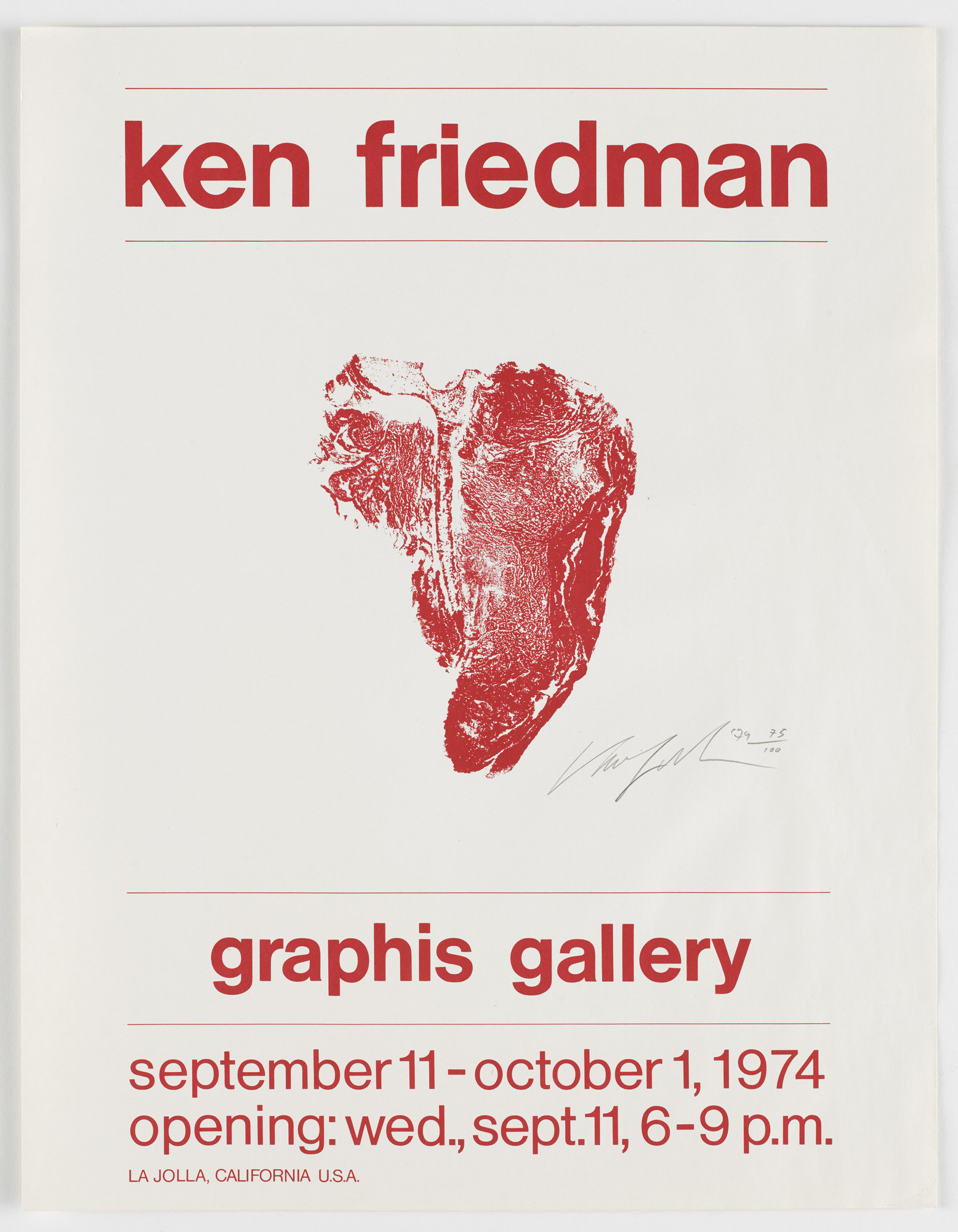 Ken Friedman. Poster for Ken Friedman, Graphis Gallery, La Jolla ...