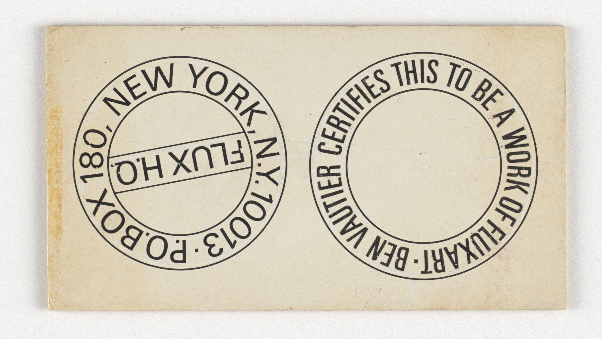 George Maciunas, Ben Vautier. Mechanicals for Ben Vautier Certifies ...