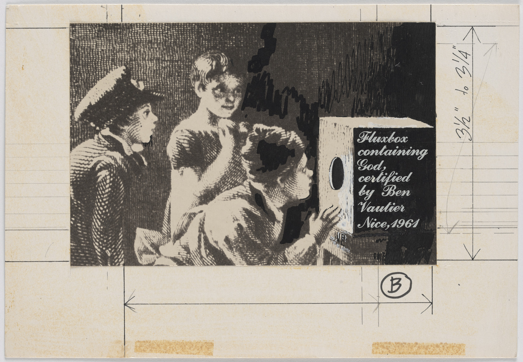 George Maciunas, Ben Vautier. Mechanical for Fluxbox Containing God. c ...