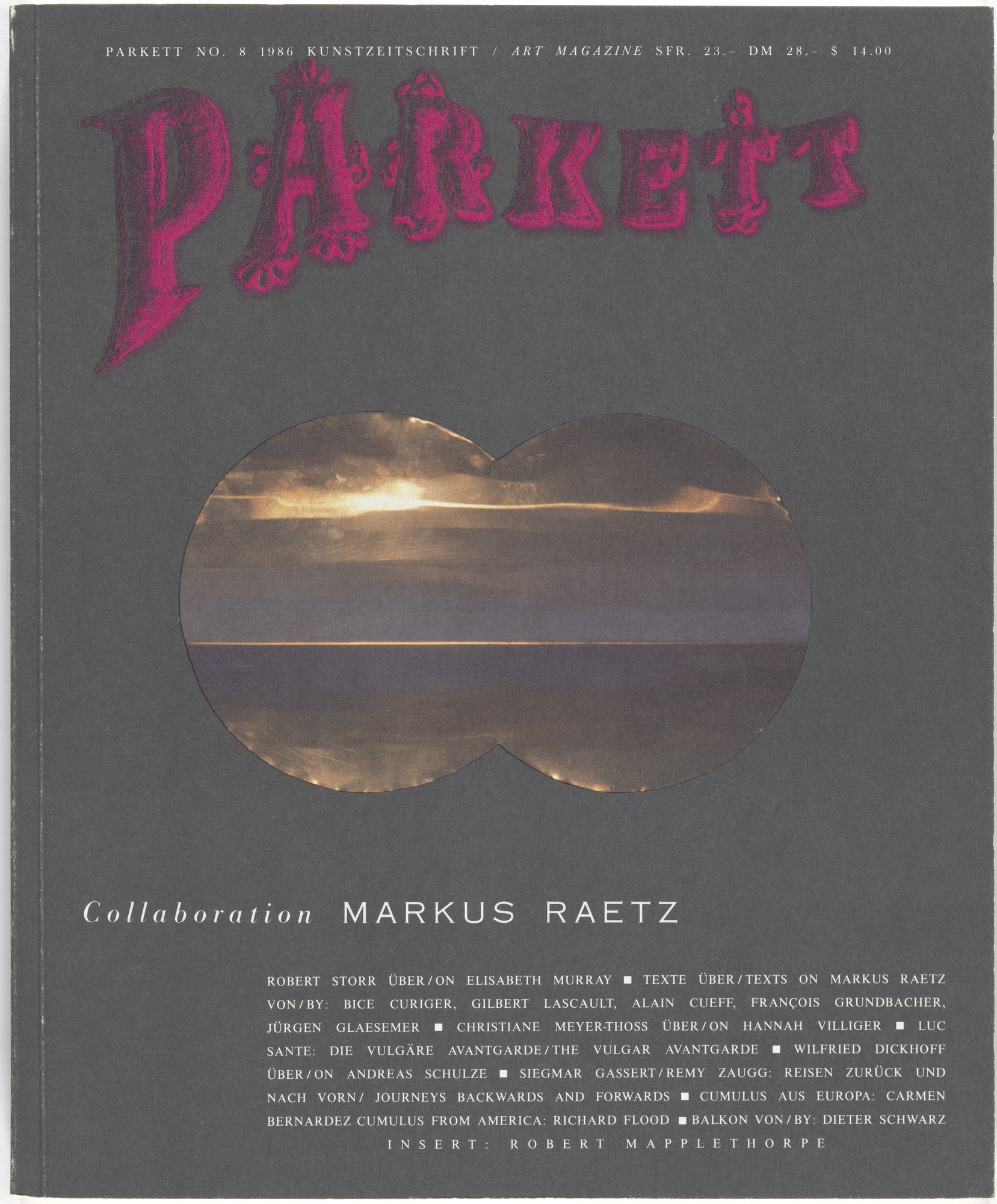 Markus Raetz, Robert Mapplethorpe, Various Artists. Parkett no. 8. 1986 ...