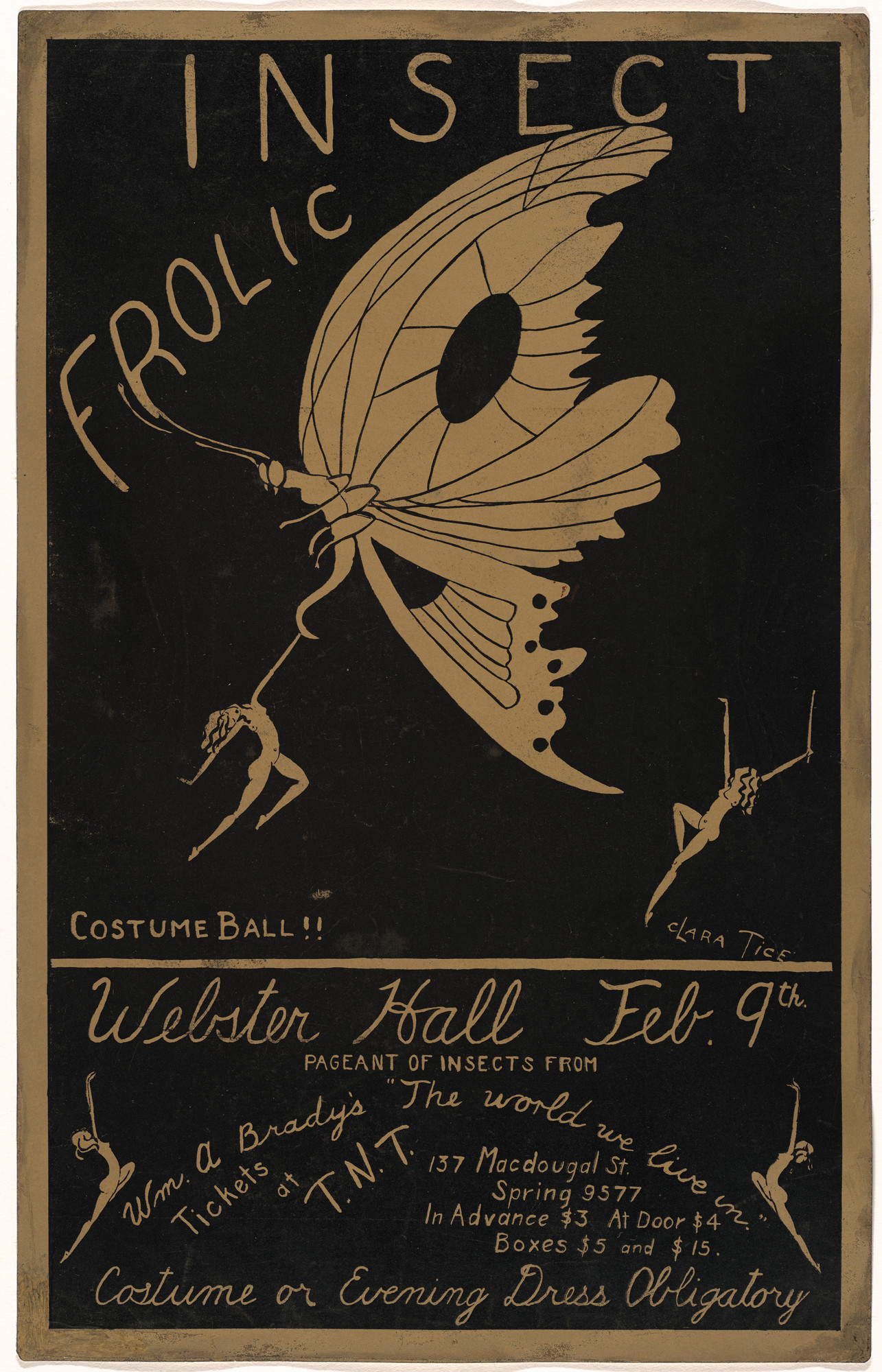 Clara Tice. Poster for Insect Frolic Costume Ball, Webster Hall, New ...