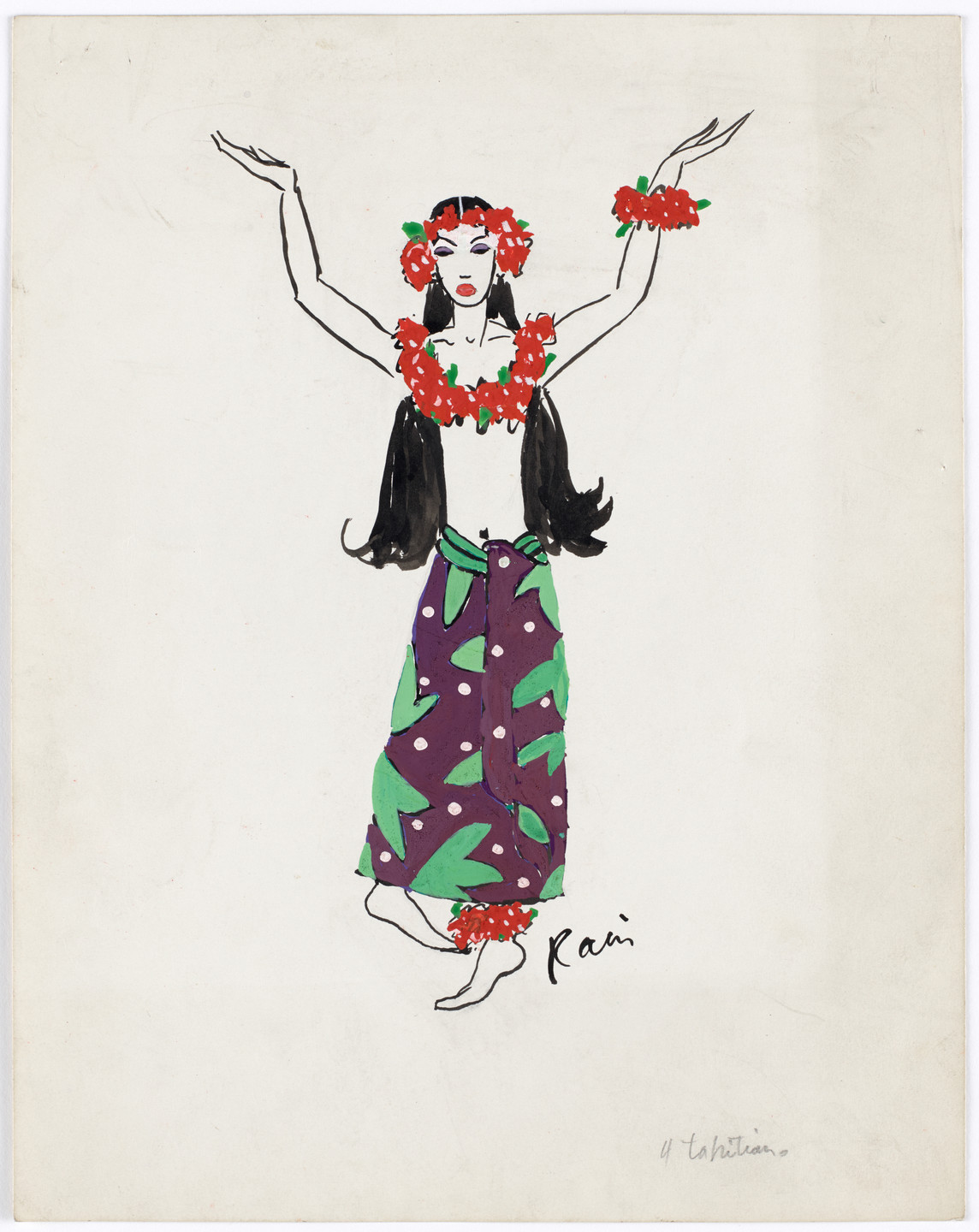 Charles Rain. _Tahitian._Costume design for the ballet Yankee Clipper ...