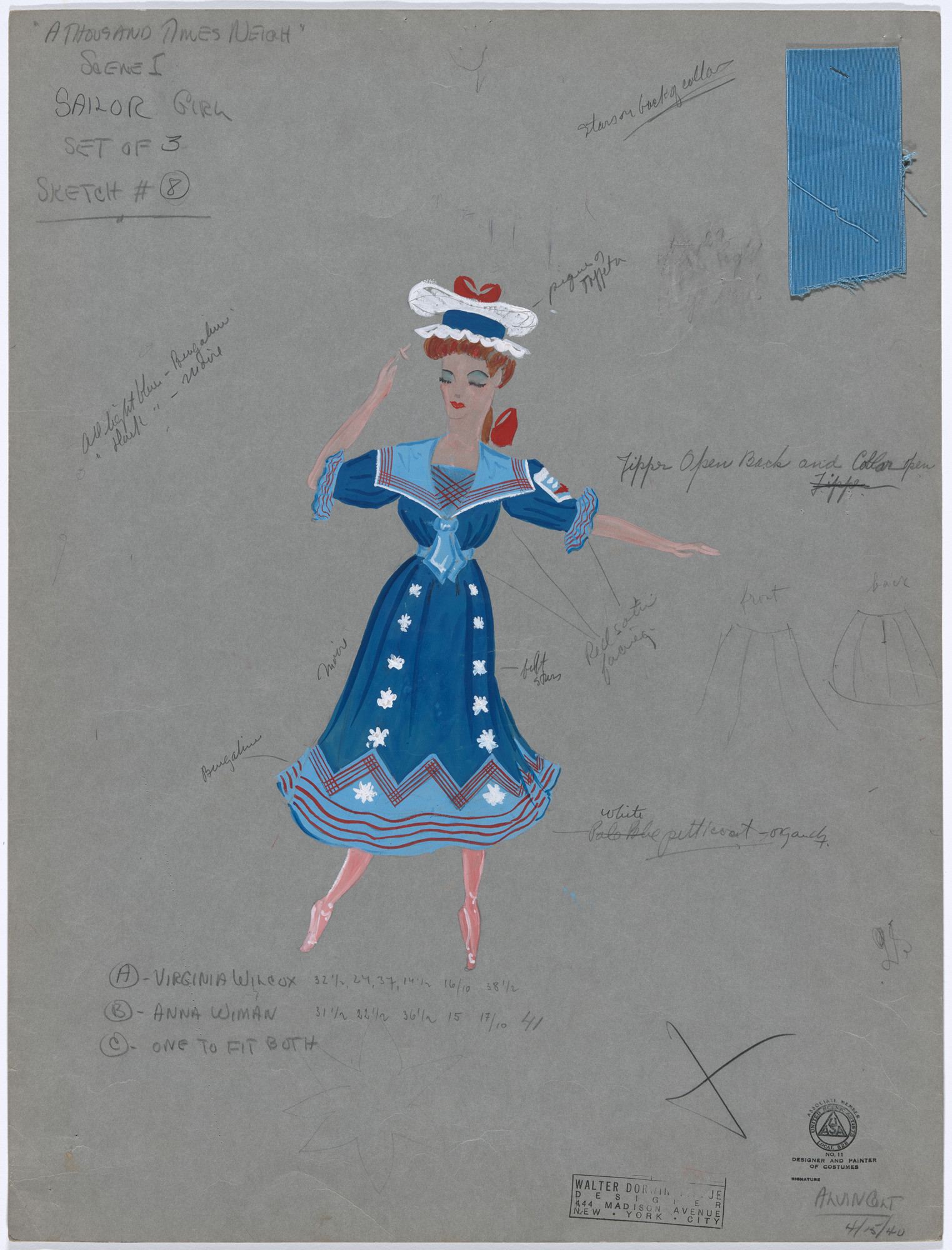 Alvin Colt. Sailor Girl. Costume design for the ballet A Thousand Times ...