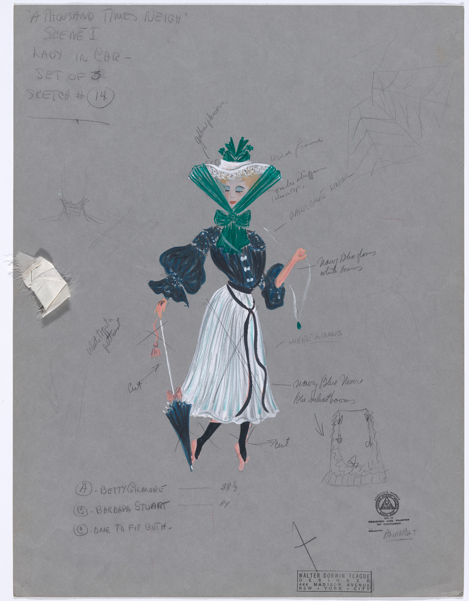 Alvin Colt. Lady in Car. Costume design for the ballet A Thousand Times ...