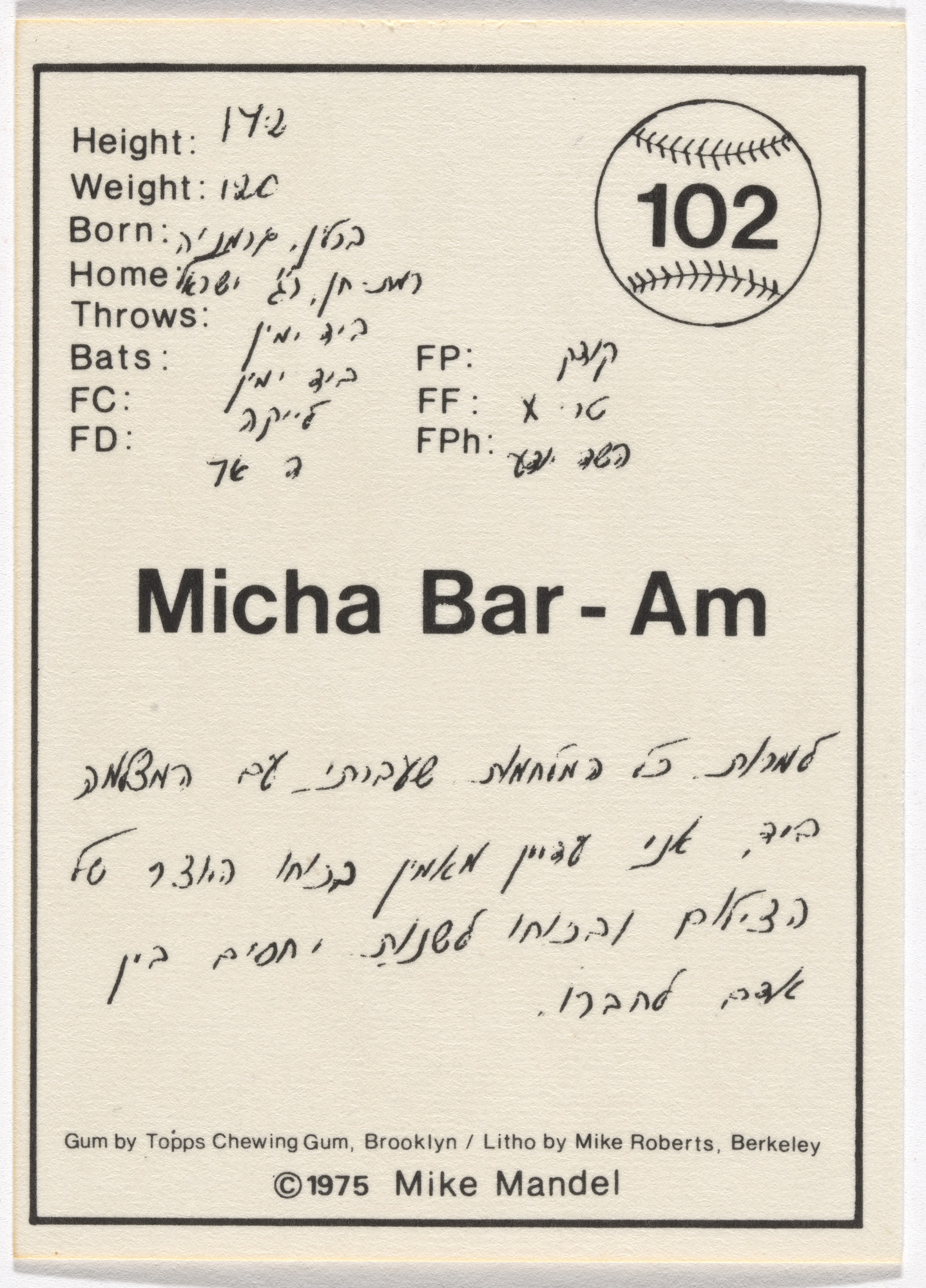 Michael Mandel. Untitled (Baseball photographer trading cards). 1975 | MoMA