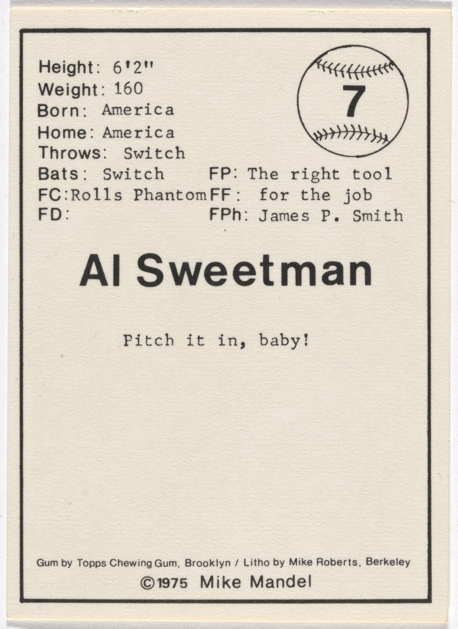 Michael Mandel. Untitled (Baseball photographer trading cards). 1975 | MoMA