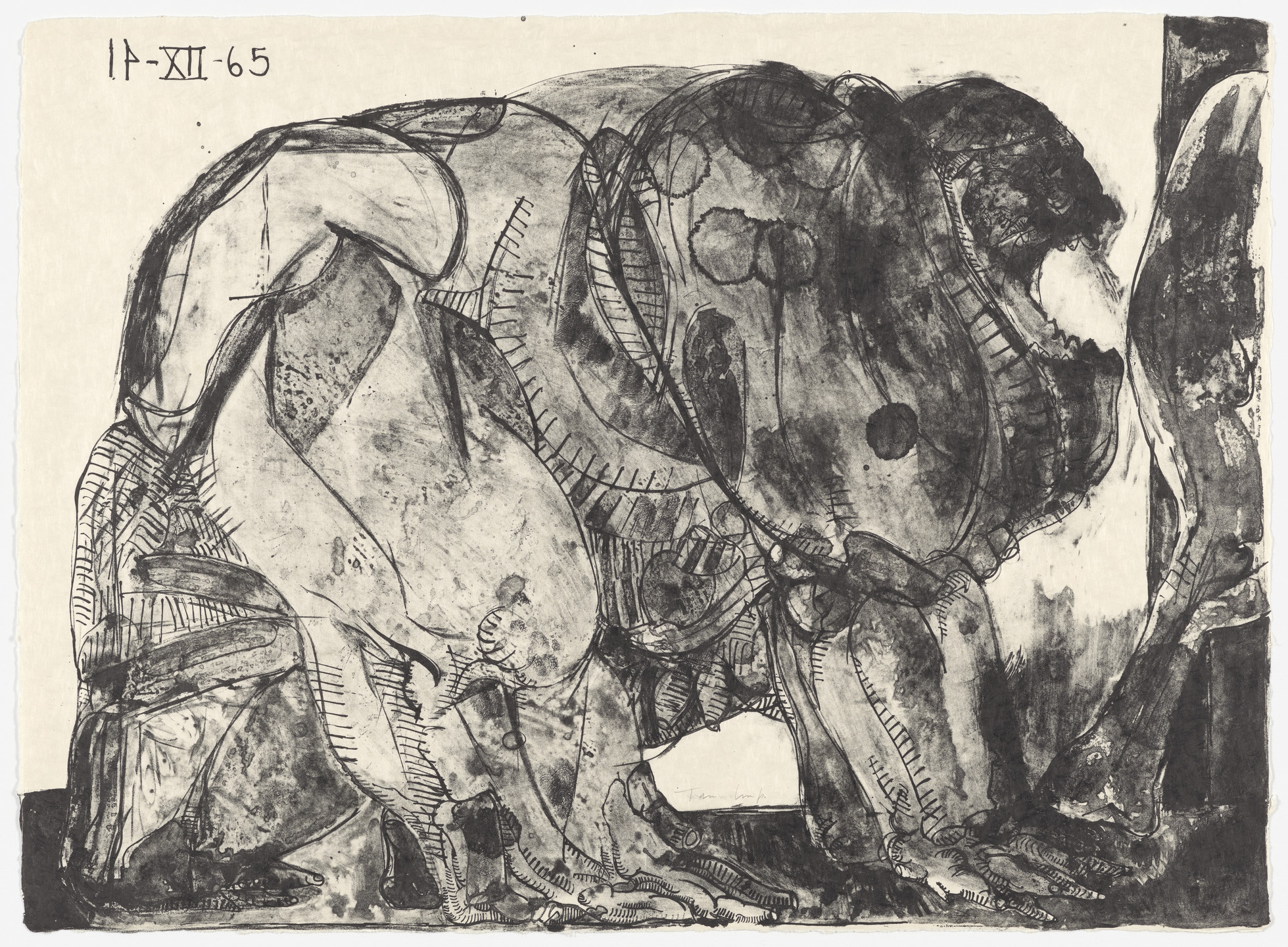 José Luis Cuevas. Beast Eating (plate 11) from Charenton. 1965 ...