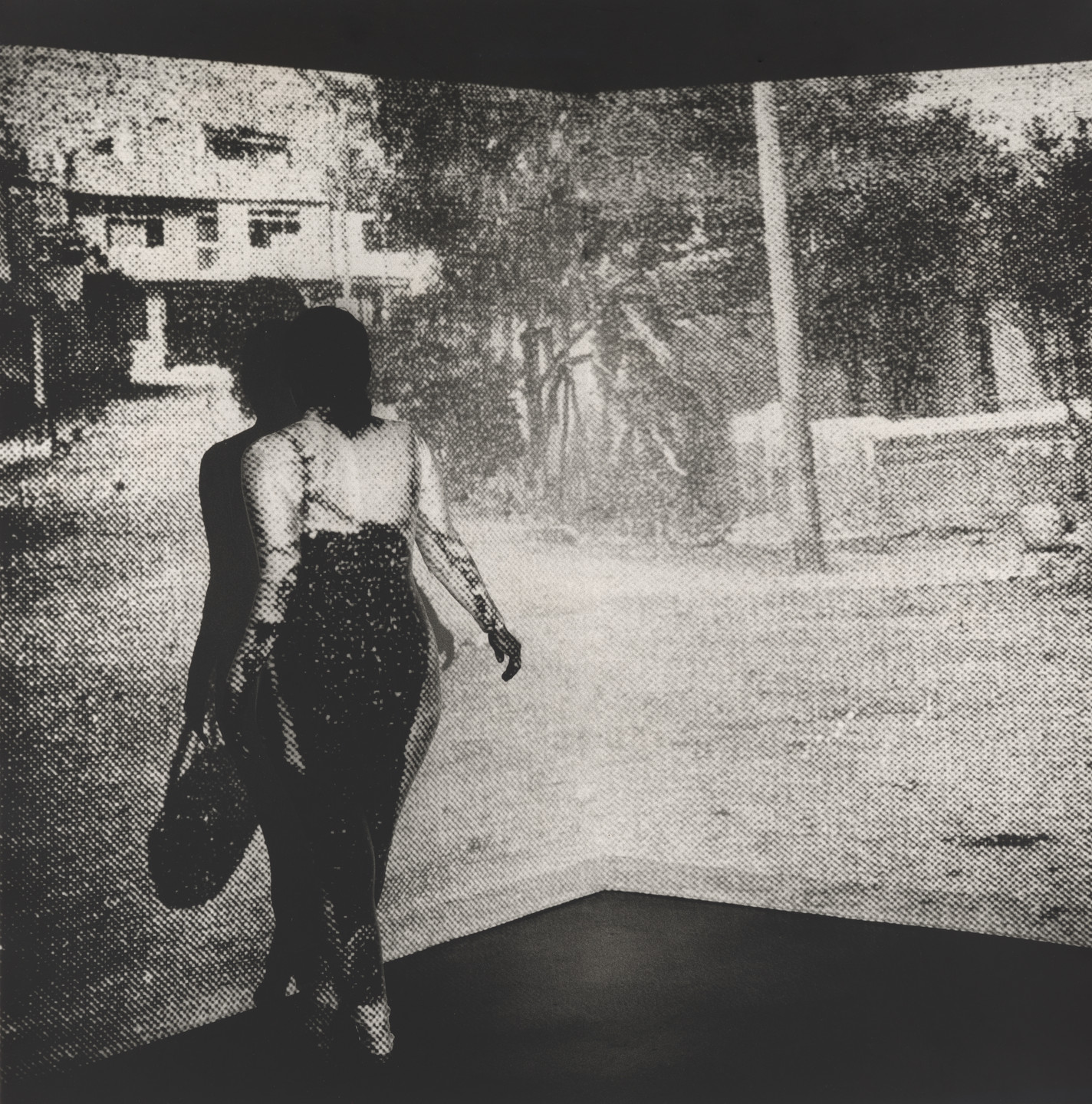 Tarrah Krajnak. Self Portrait as Woman Walking with Bag (Facing Wall ...