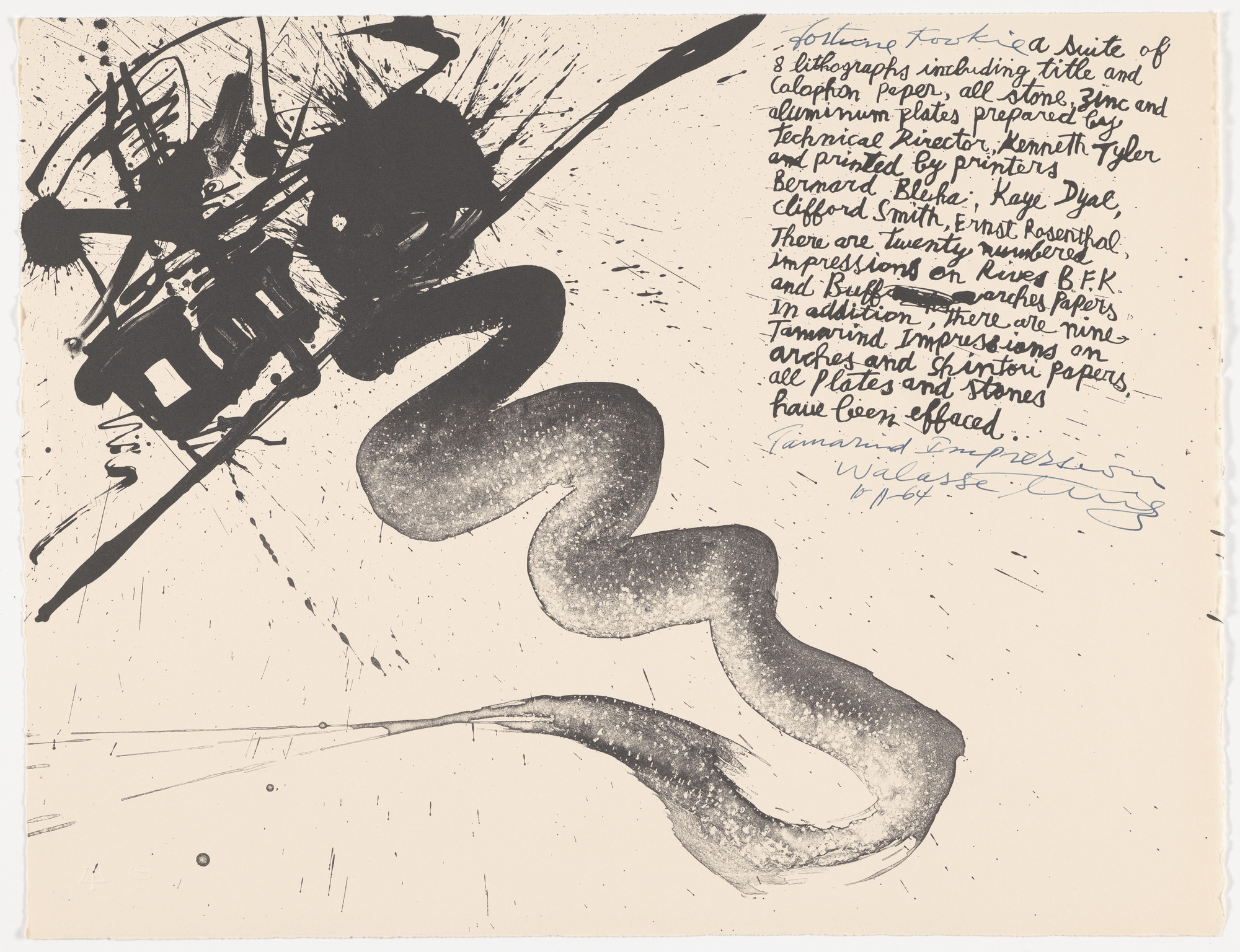 Walasse Ting. Colophon page from the series Fortune Kookie. 1964 | MoMA