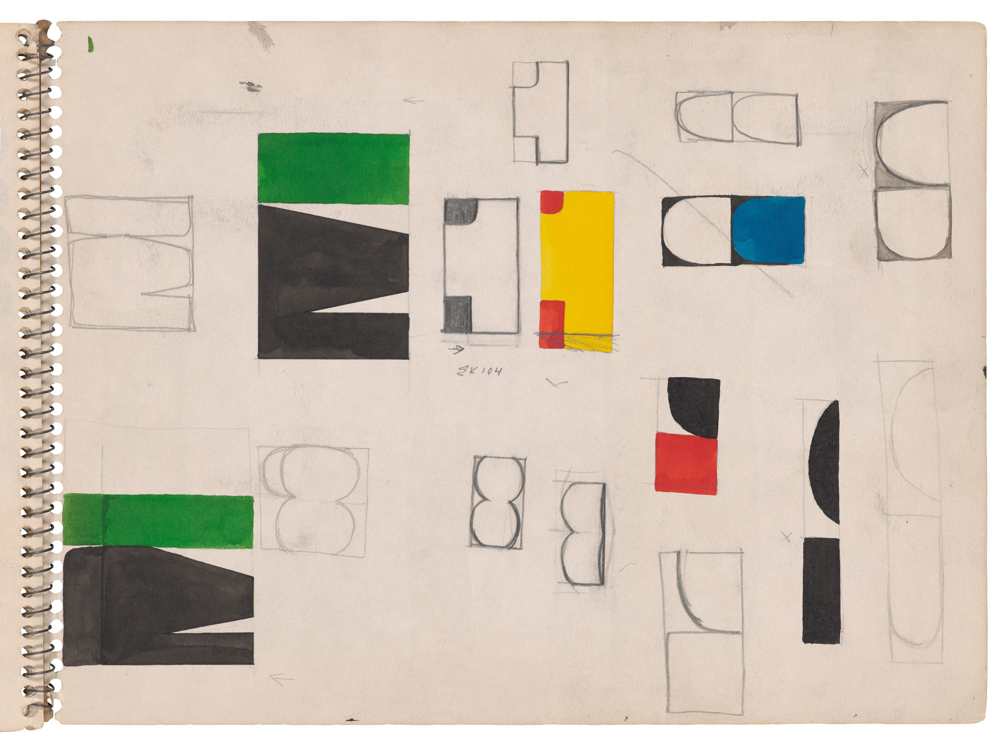 Ellsworth Kelly. Sketchbook #24, New York City. 1954-55 | MoMA