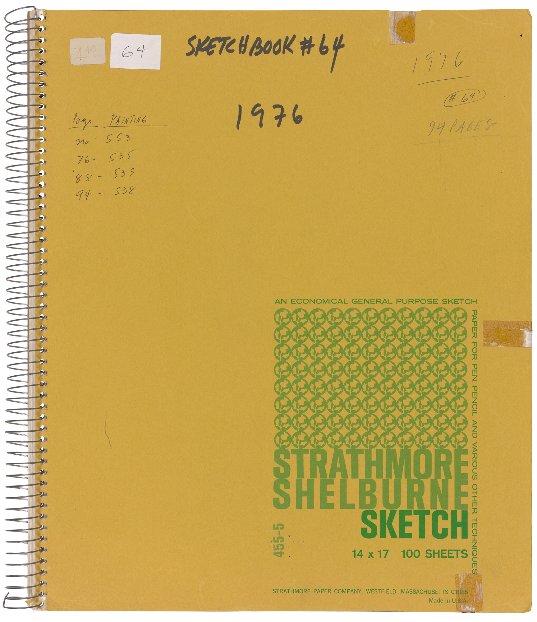 Ellsworth Kelly. Sketchbook #68. 1976 | MoMA