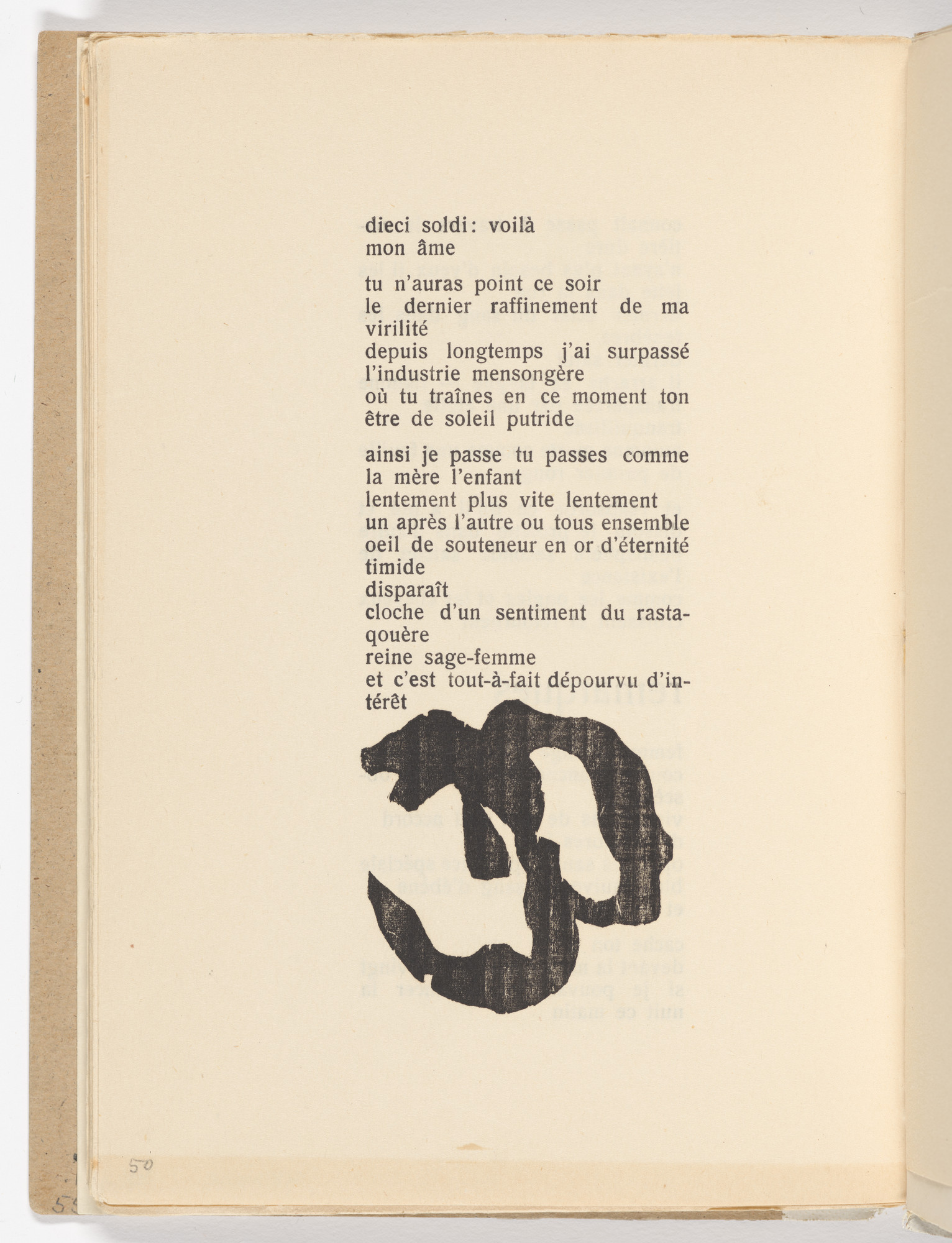 Jean (Hans) Arp. Tailpiece (folio 25 verso) from Twenty-five Poems ...