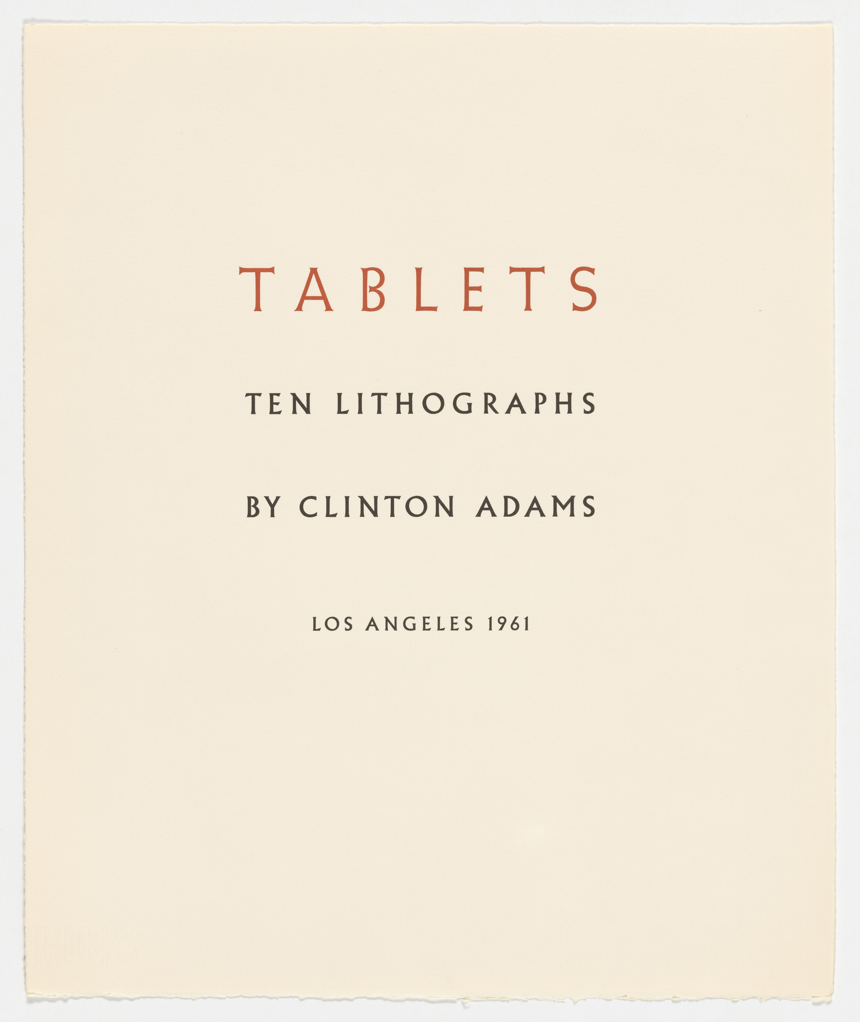 Clinton Adams. Tablets. 1961 | MoMA