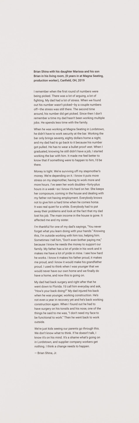 LaToya Ruby Frazier. Text. 2019 | MoMA