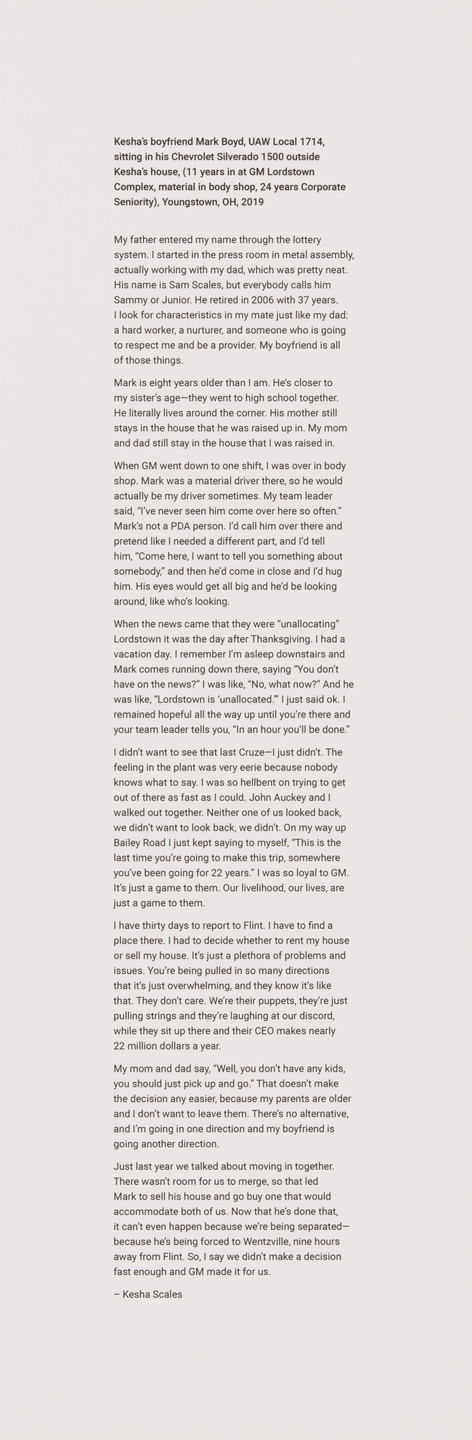 LaToya Ruby Frazier. Text. 2019 | MoMA