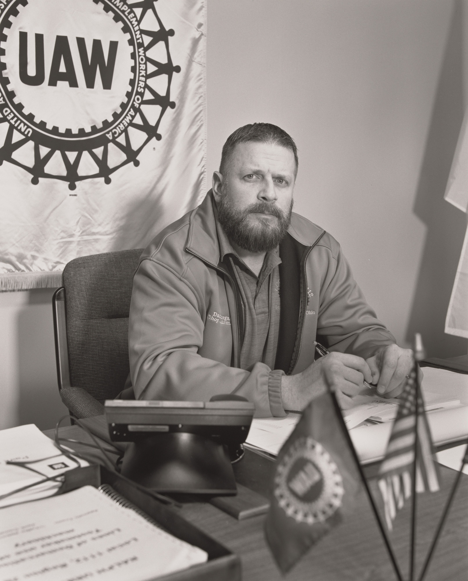 LaToya Ruby Frazier. Dan Morgan, UAW Local 1112, Shop Chairman, in his ...