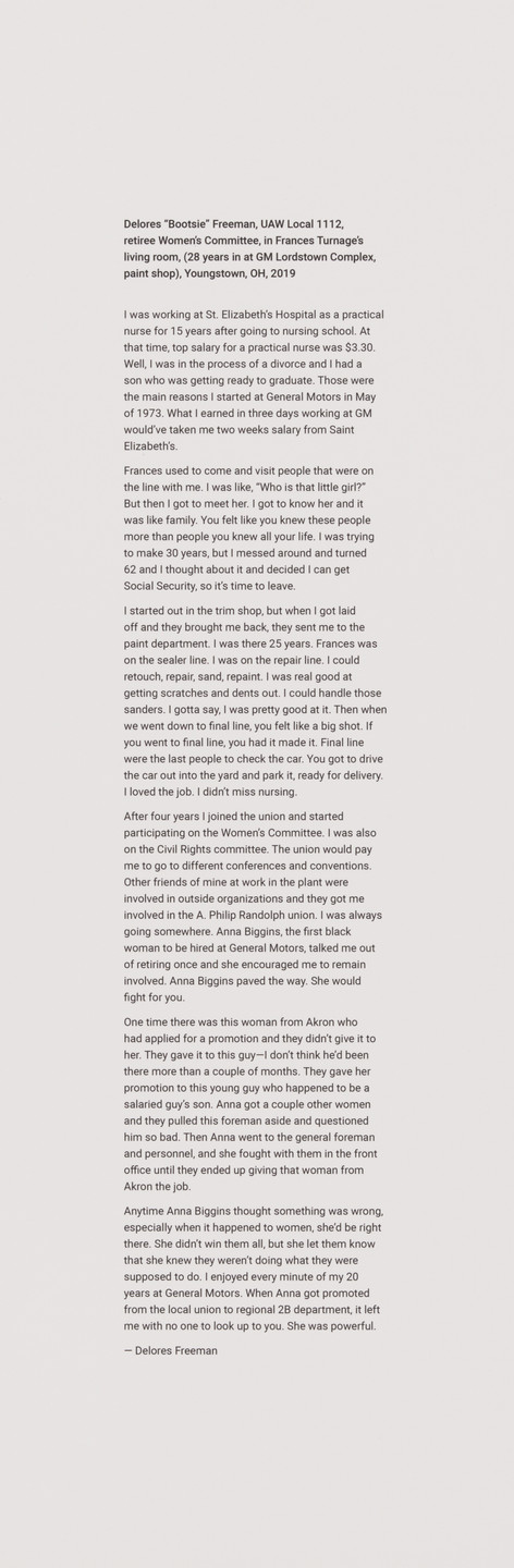 LaToya Ruby Frazier. Text. 2019 | MoMA