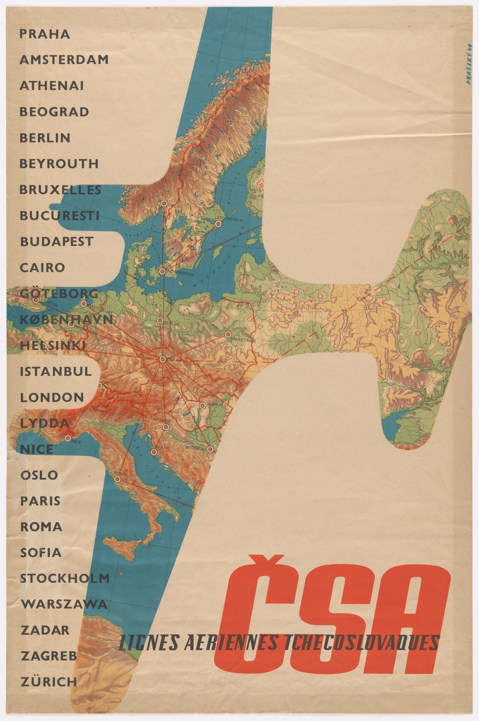 Prazsky. CSA (Poster for Lignes Aeriennes Tchecoslovaques). 1939 | MoMA