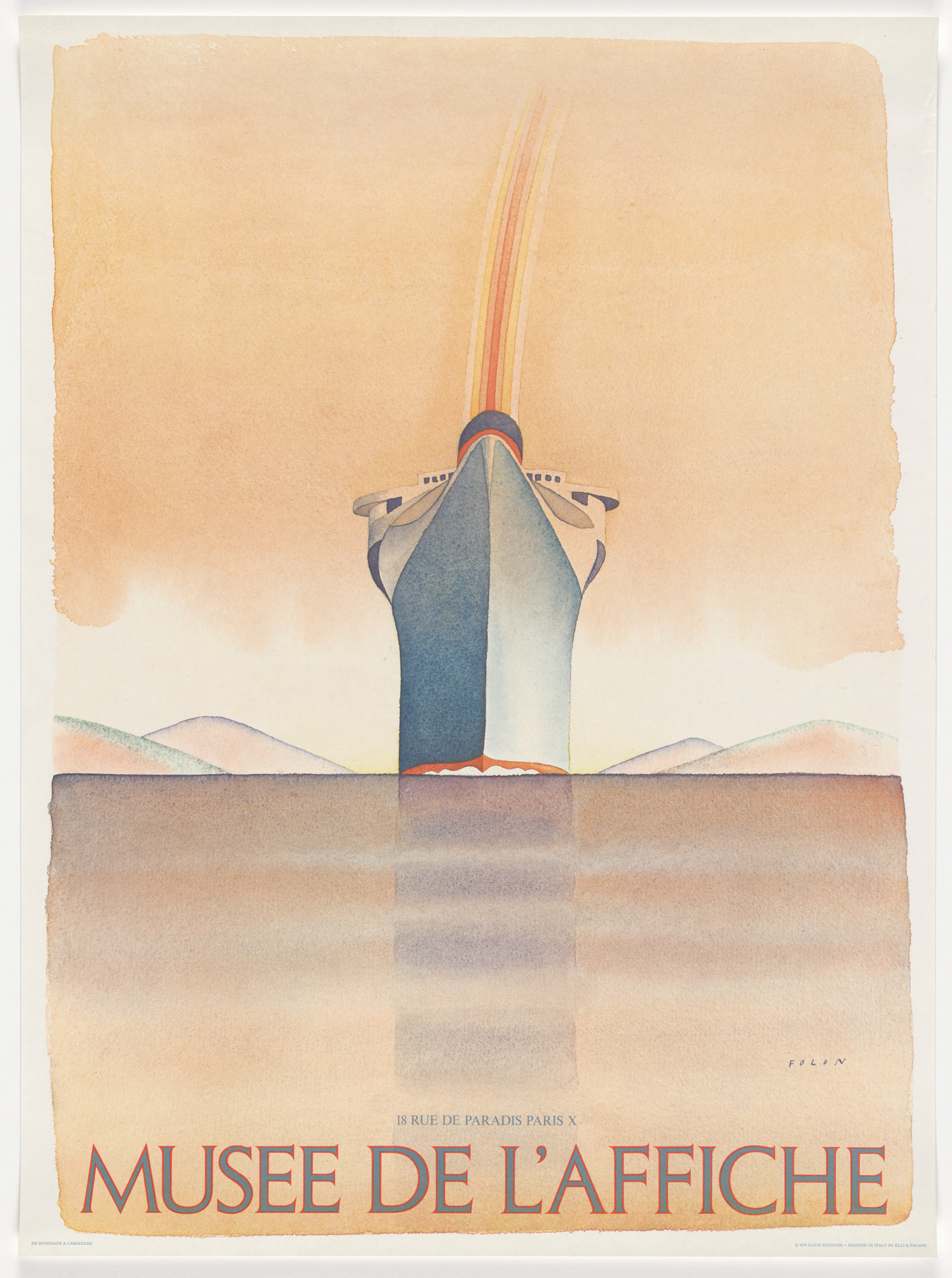 Jean-Michel Folon. Musée de l'Affiche 18 Rue de Paradis Paris X. 1978 ...