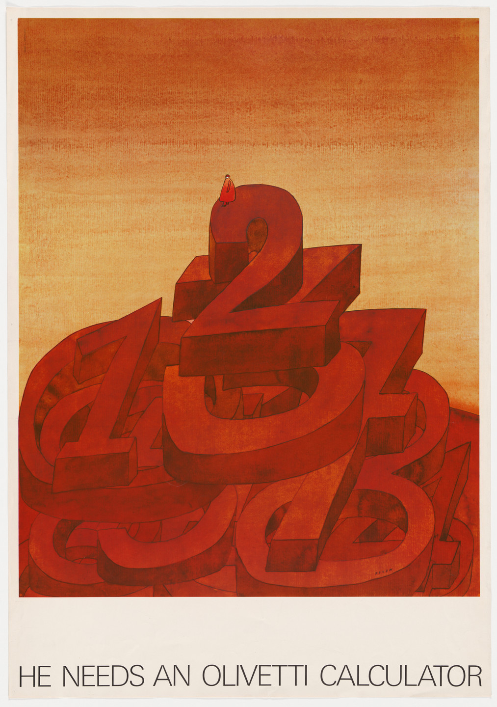 Jean-Michel Folon. Ha Bisogno di Una Calcolatrice Olivetti. 1969 | MoMA