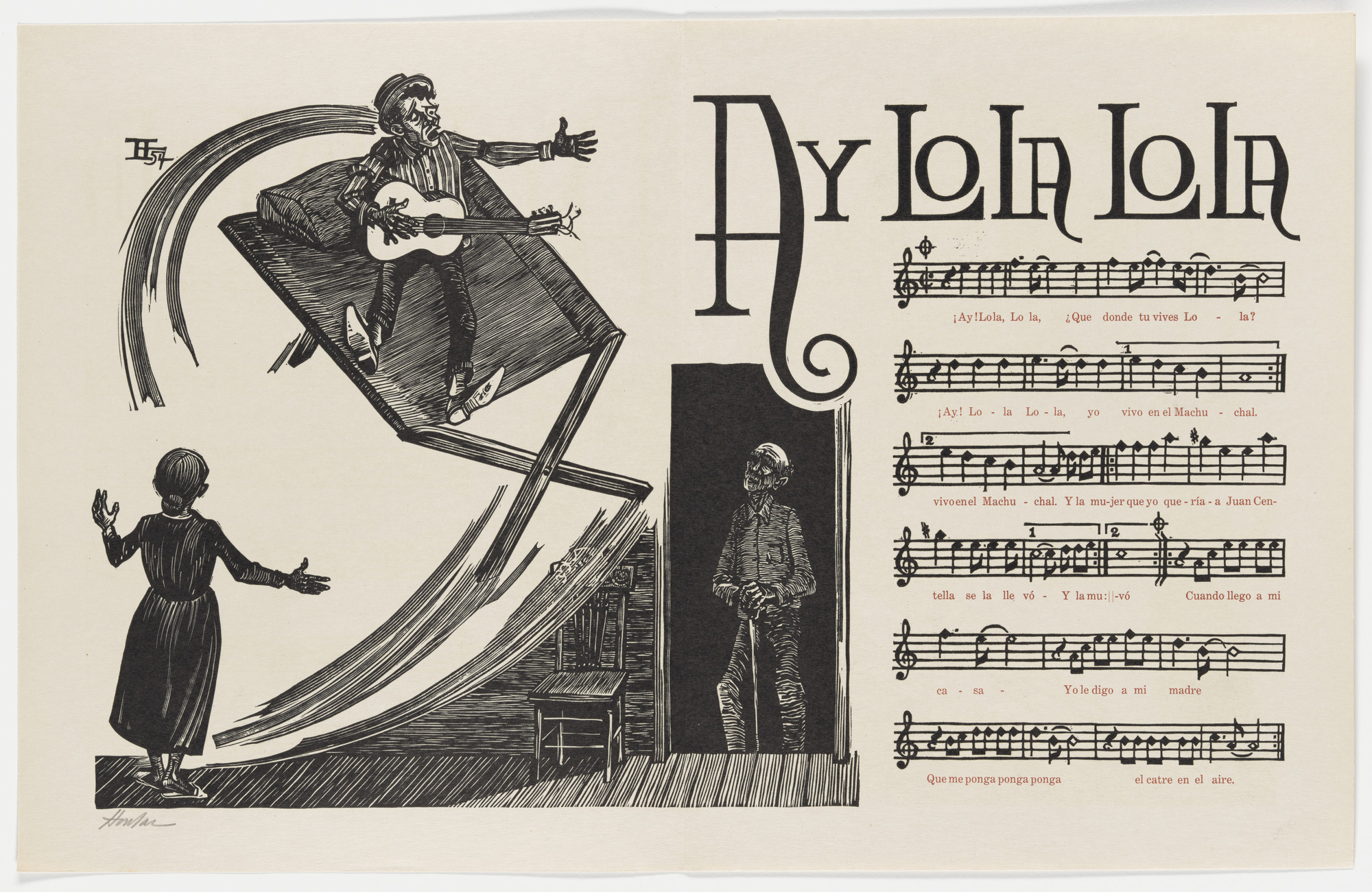 Lorenzo Homar. Ay Lola Lola (Oh Lola Lola) (double page in-text plate ...