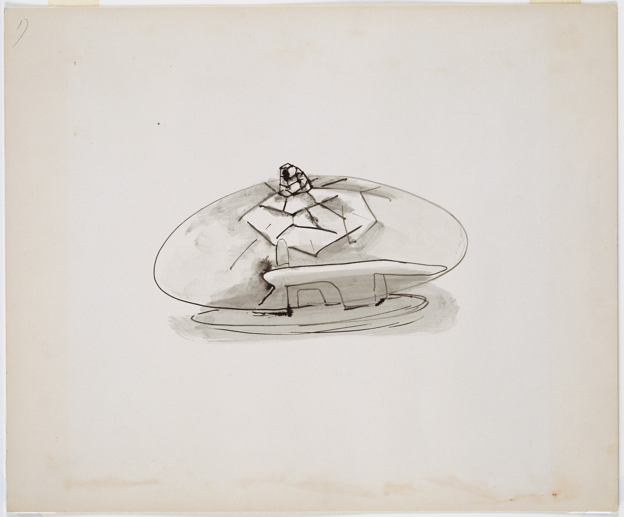 Frederick Kiesler. Endless House Project, Exterior perspective and ...