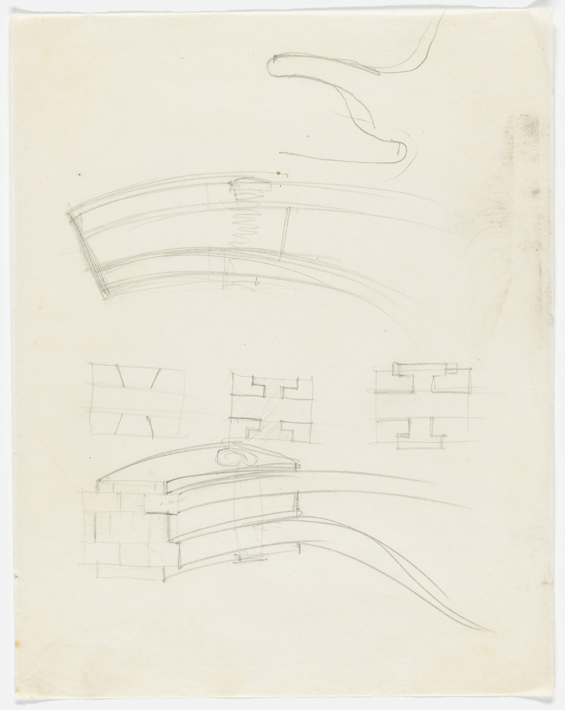 Ludwig Mies van der Rohe. Spring Connection Details (Perspective sketch ...