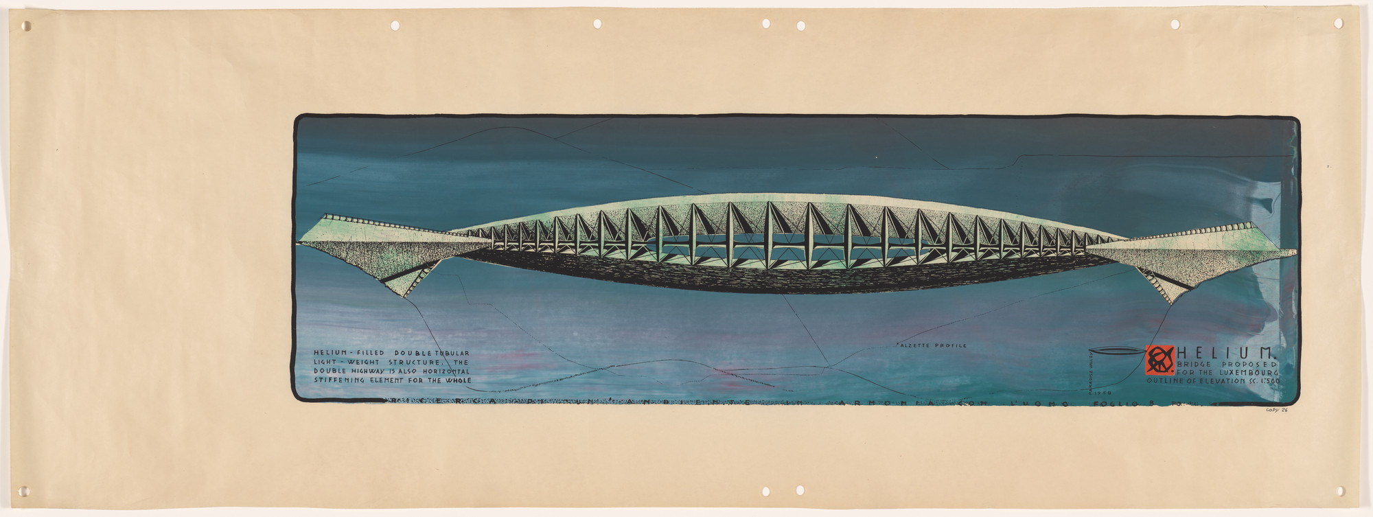 Paolo Soleri. Helium Bridge Project. 1958 | MoMA