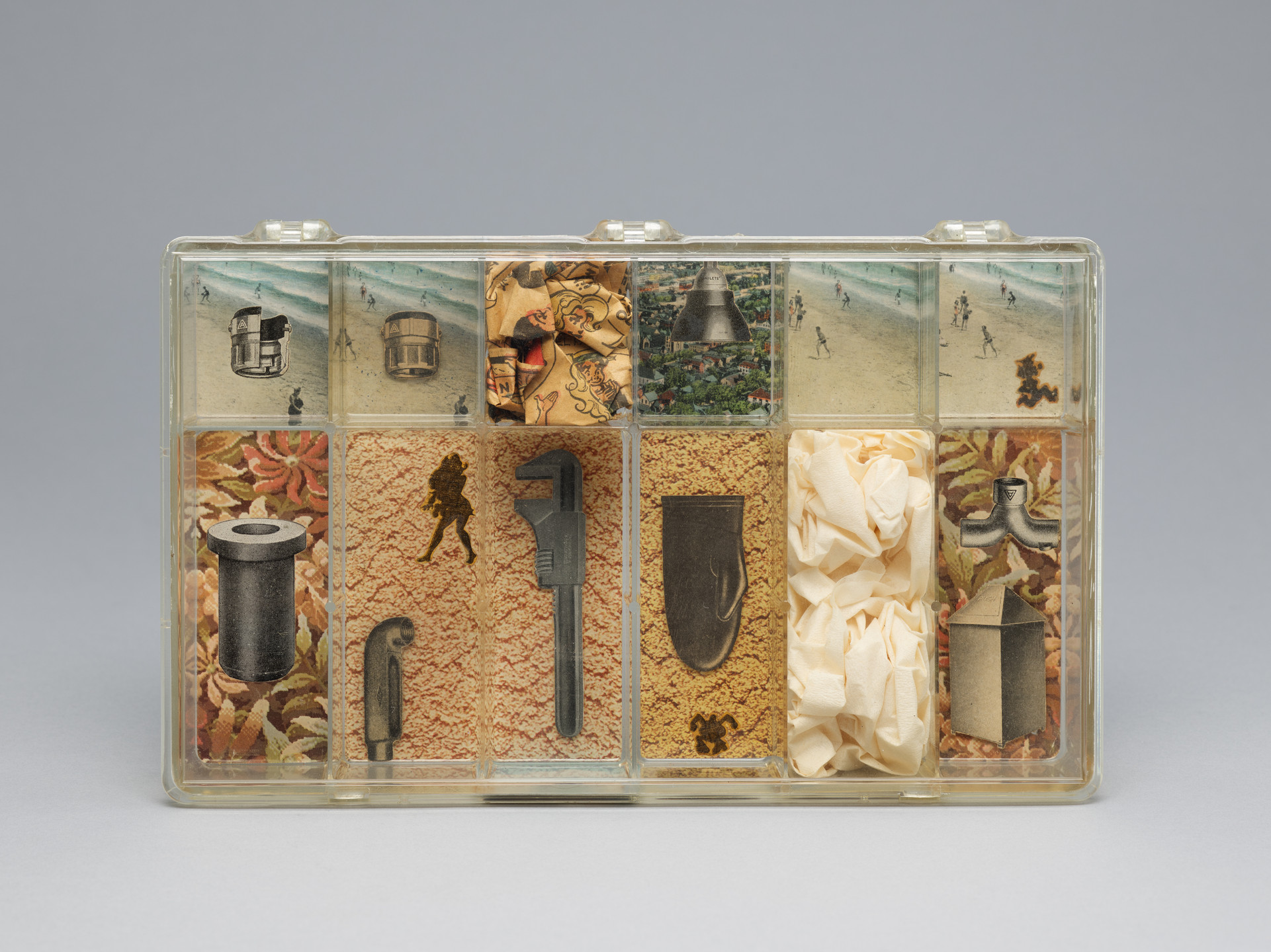 Ray Yoshida. Untitled (Acrylic storage box and collage). n.d. | MoMA