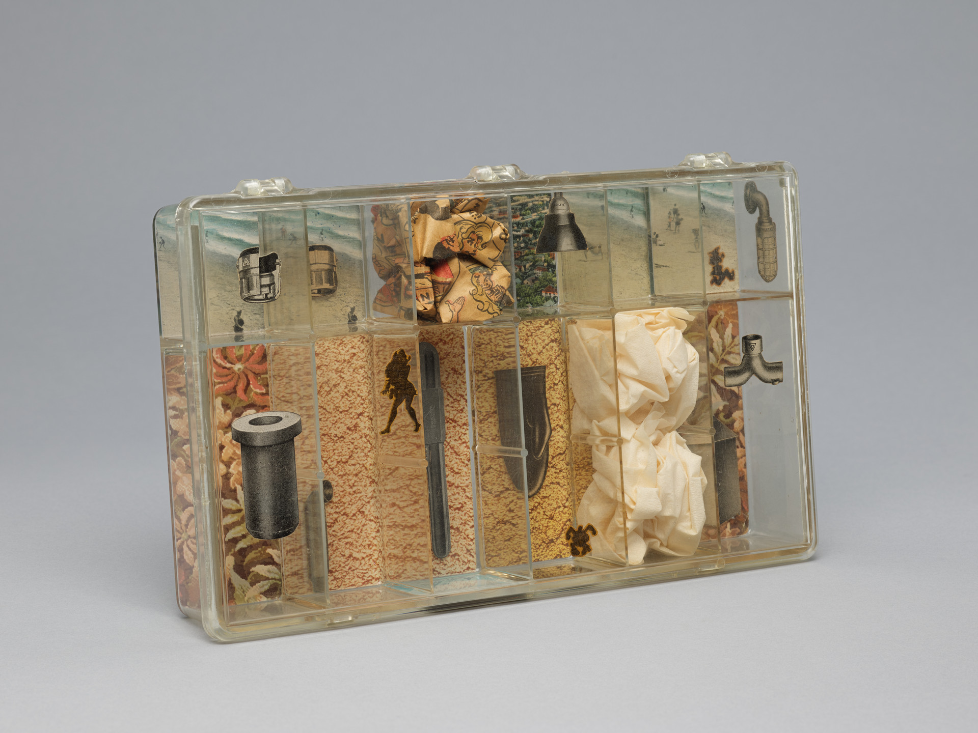 Ray Yoshida. Untitled (Acrylic storage box and collage). n.d. | MoMA