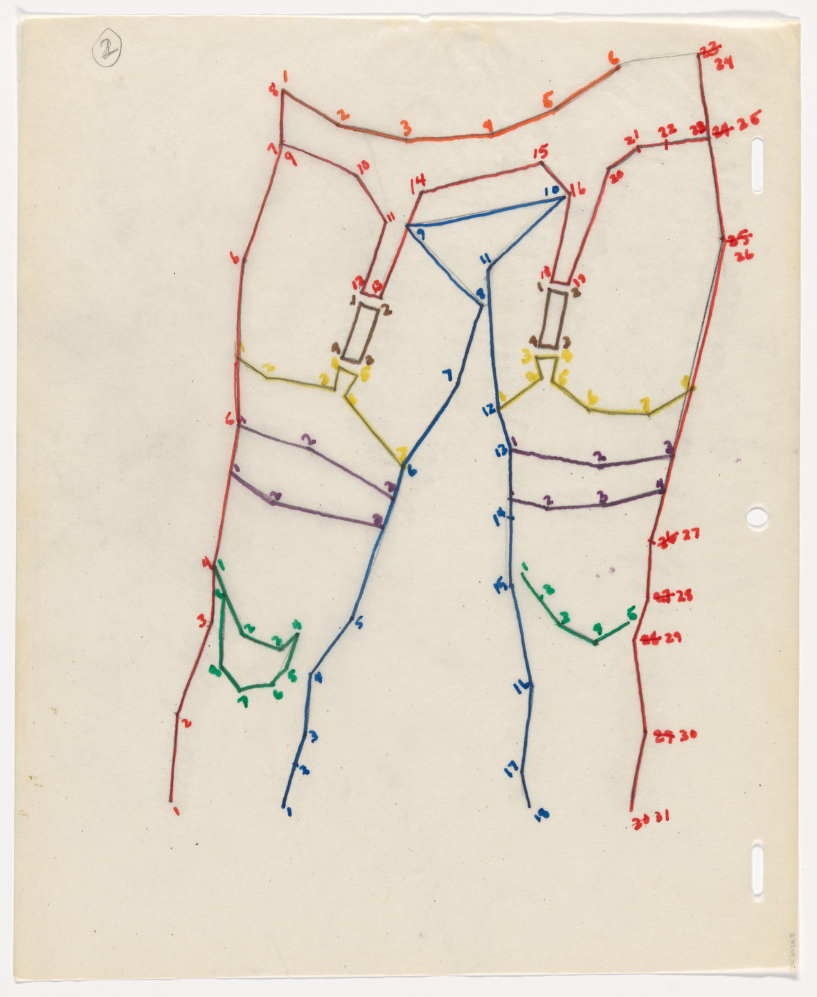 Rebecca Allen. Girl Lifts Skirt (Preparatory drawing). 1974 | MoMA
