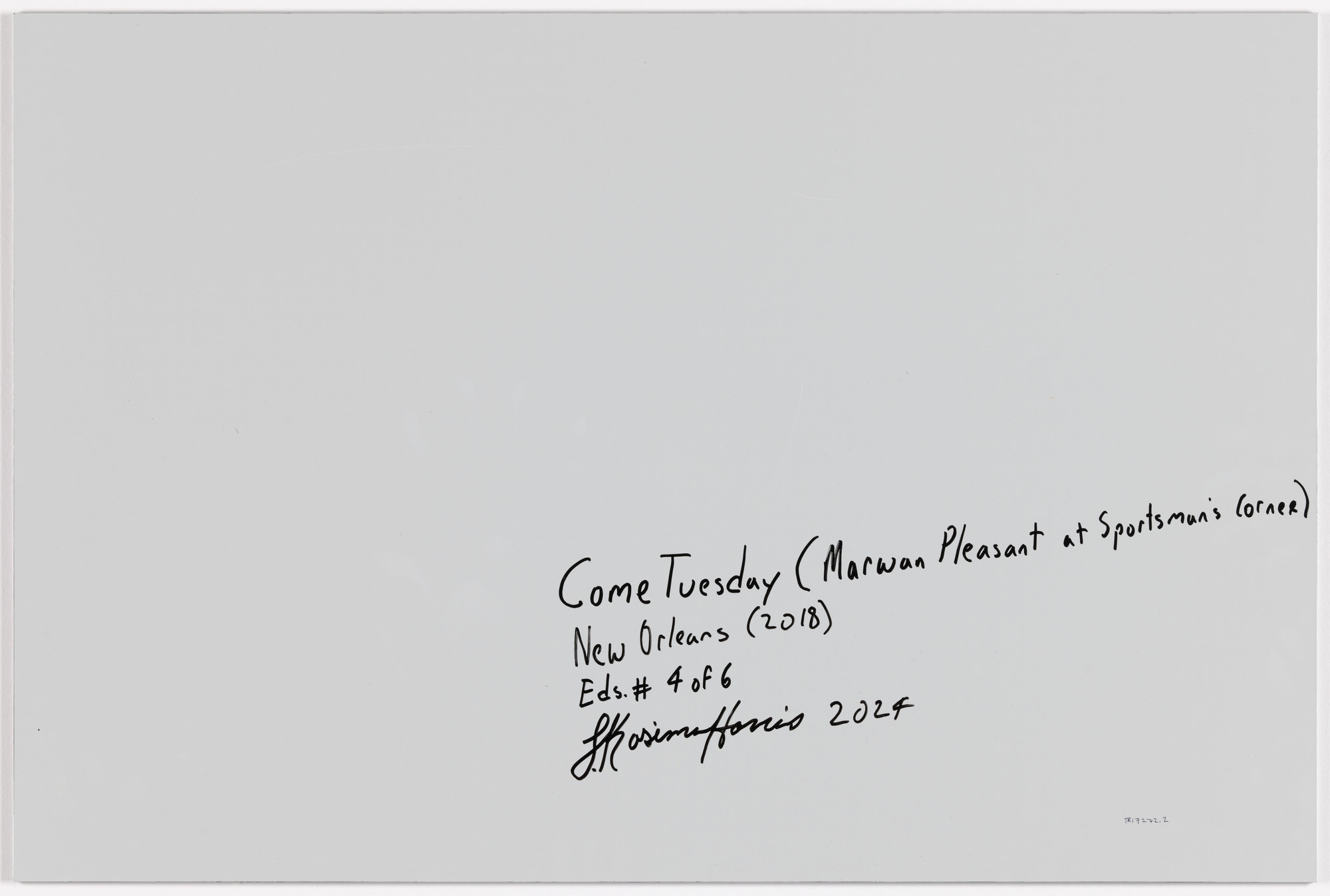 L. Kasimu Harris. Come Tuesday (Marwan Pleasant at Sportsman's Corner ...