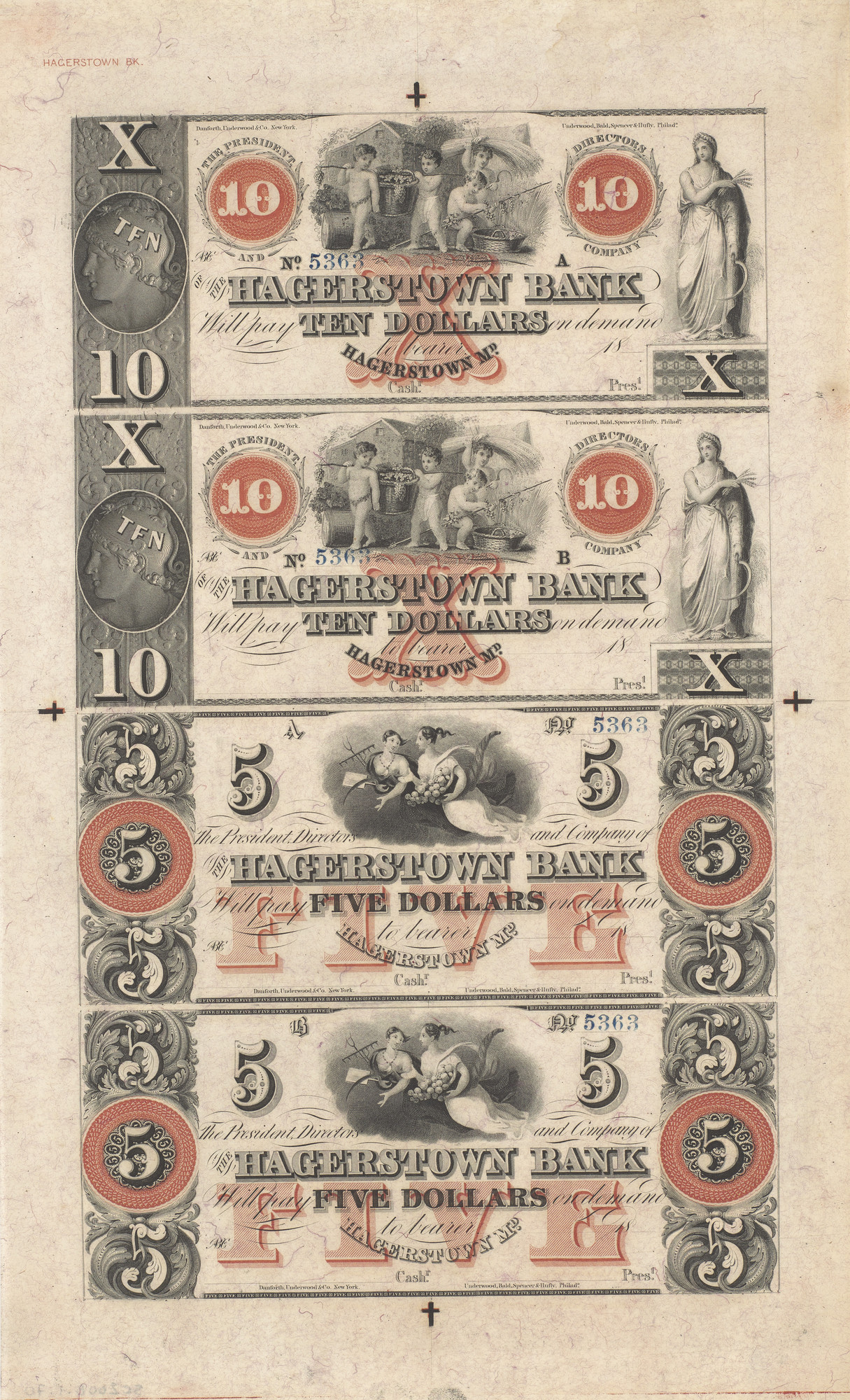 Unidentified. Uncut banknote proof sheet. c. 1839 | MoMA