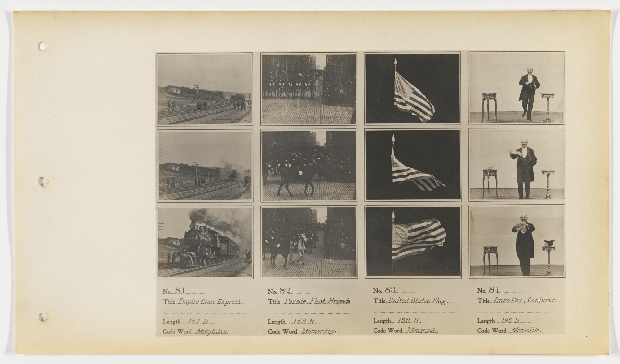 American Mutoscope and Biograph Company. 81. Empire State Express 82 ...