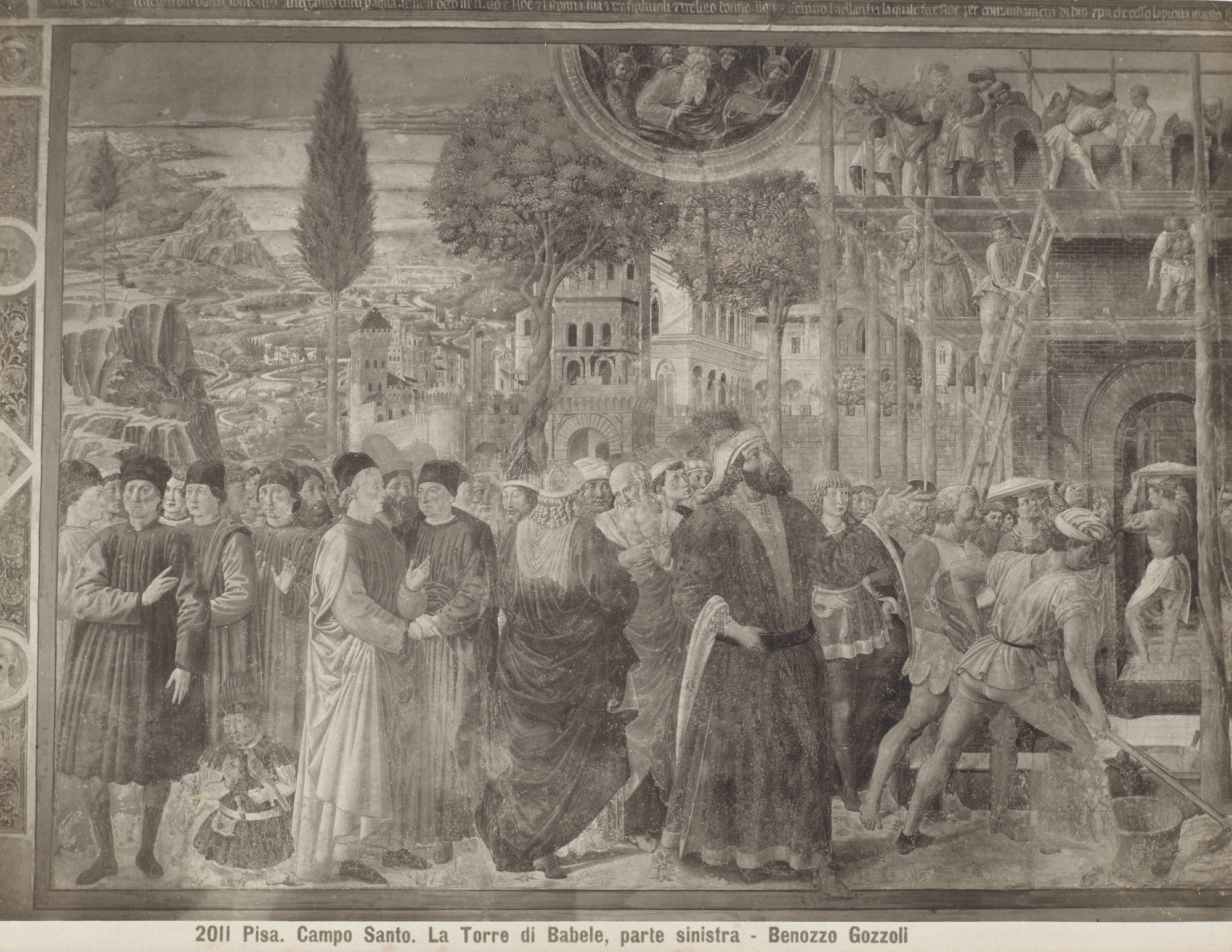Benozzo Gozzoli, Unidentified photographer. The Tower of Babel fresco ...