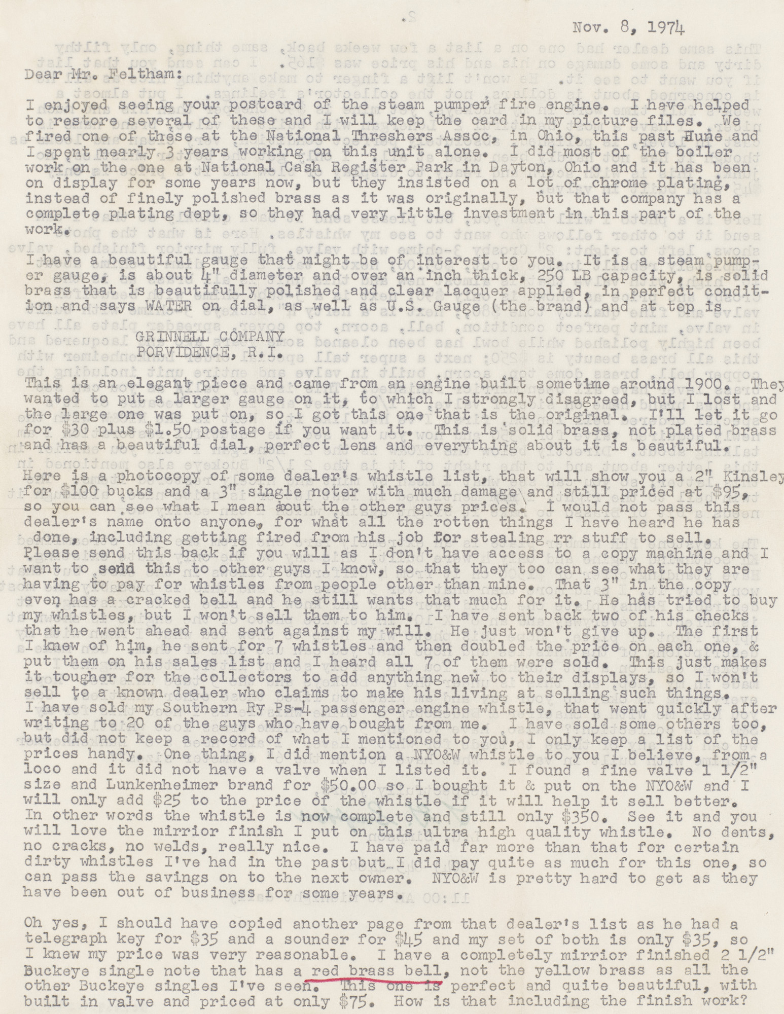 L. G. Simpson. Letter to David Felthman. 1974 | MoMA