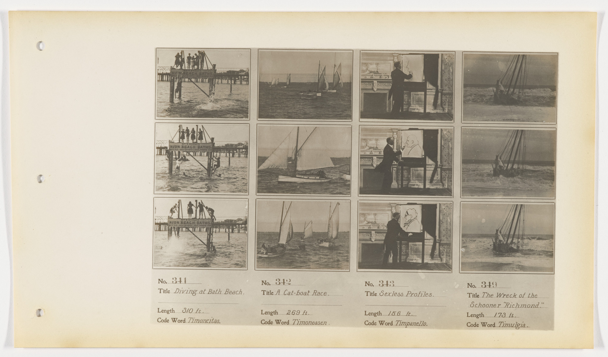 American Mutoscope and Biograph Company. 341. Diving at Bath Beach 342 ...