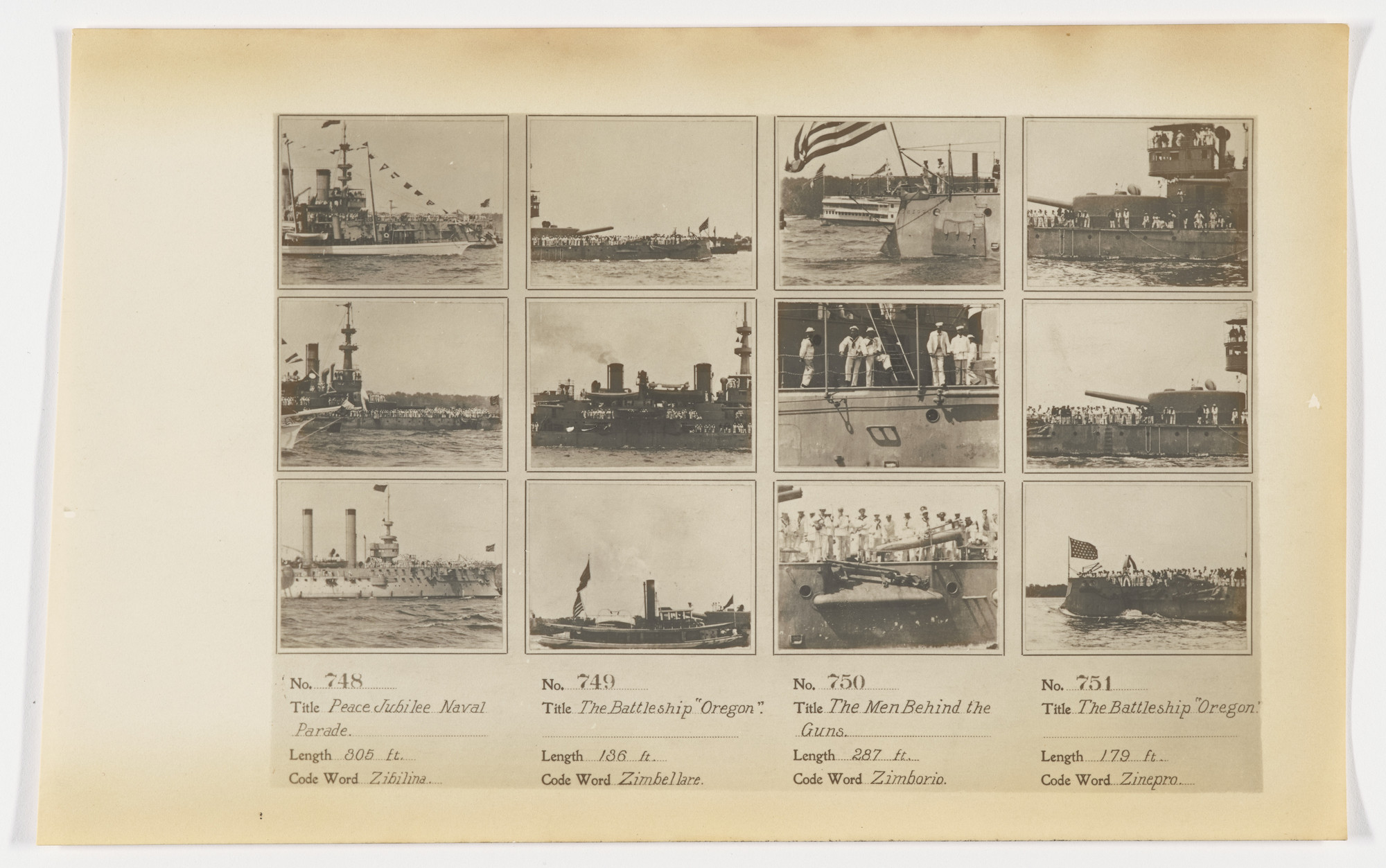 American Mutoscope and Biograph Company. 748. Peace Jubilee Naval ...