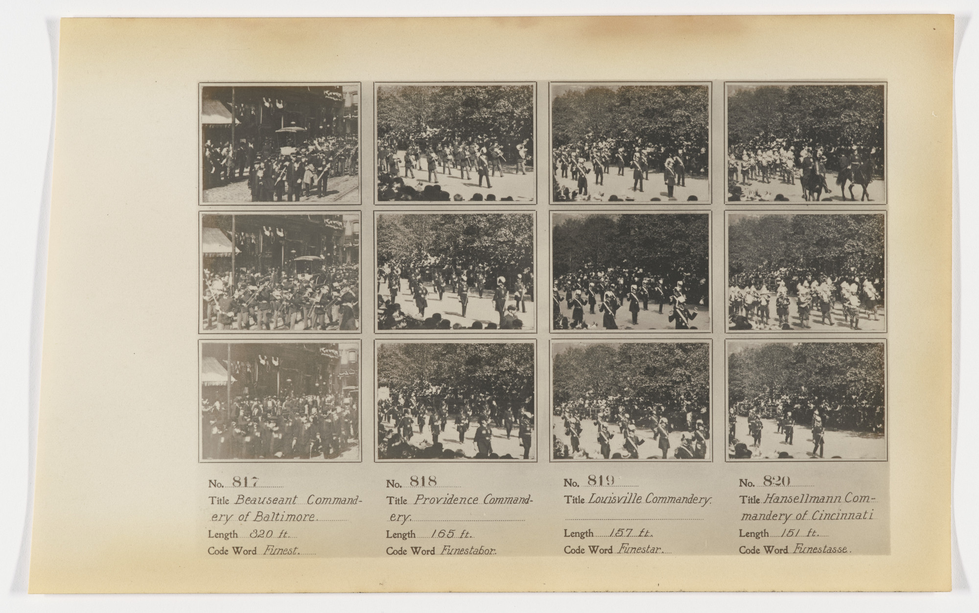 American Mutoscope and Biograph Company. 817. Beauseant Commandery of ...