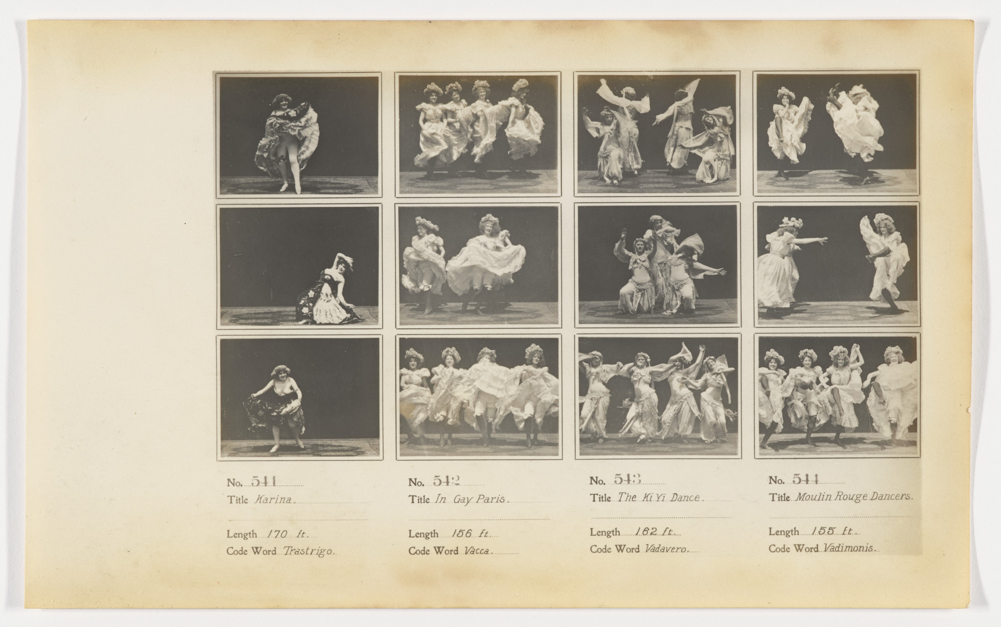 American Mutoscope and Biograph Company. 541. Karina 542. In Gay Paris ...