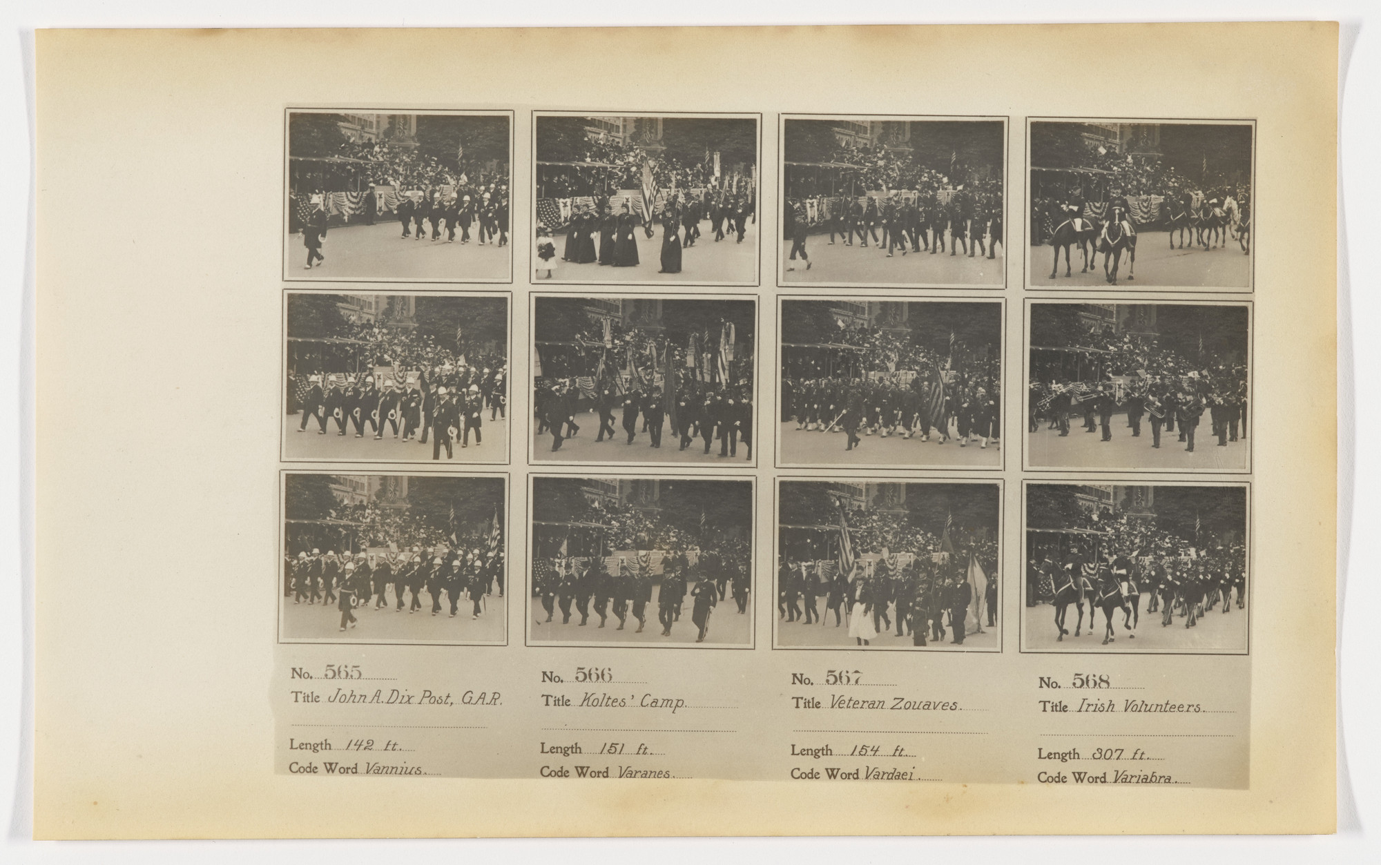 American Mutoscope and Biograph Company. 565. John A. Dix Post, G.A.R ...