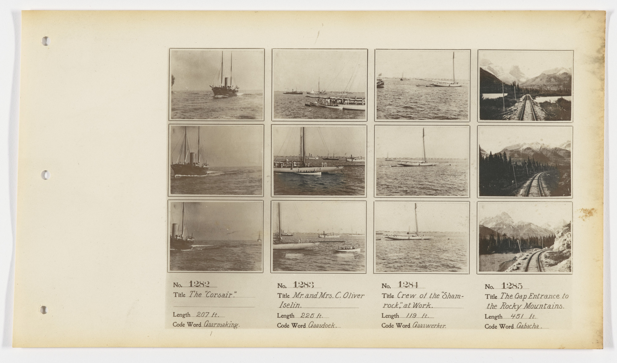 American Mutoscope and Biograph Company. 1282. The “Corsair” 1283. Mr ...